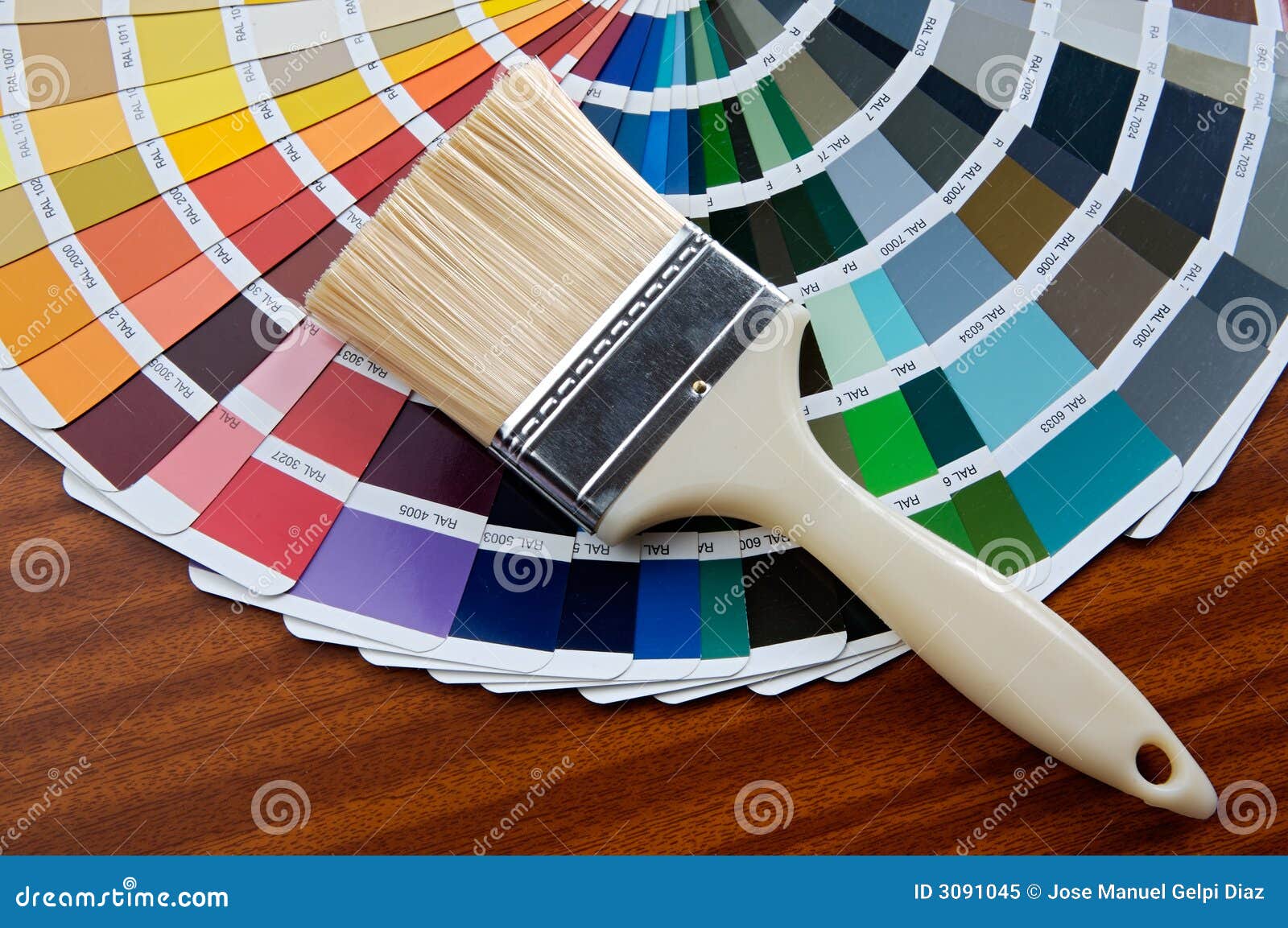 Paintbrush with Card of Colors Stock Image - Image of paint, decorating ...