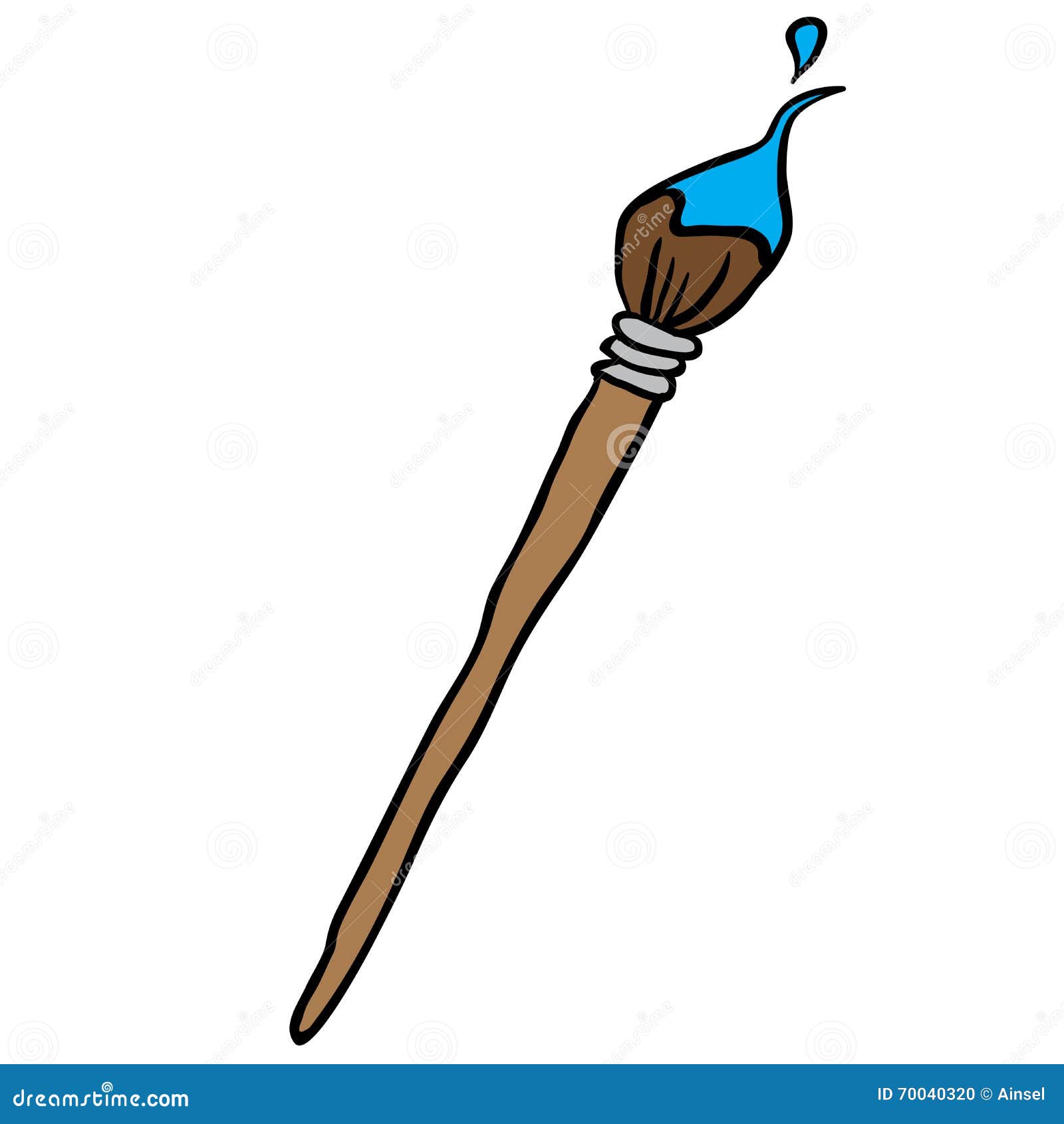 Paintbrush cartoon stock vector. Illustration of drawing - 70040320