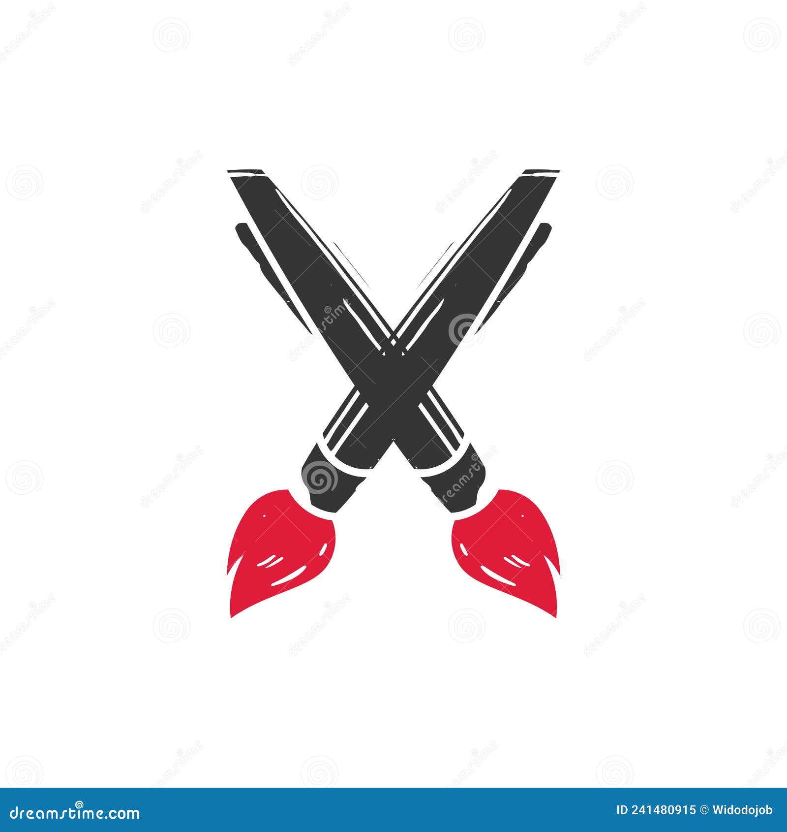 Paintbrush cross logo stock vector. Illustration of vector - 241480915