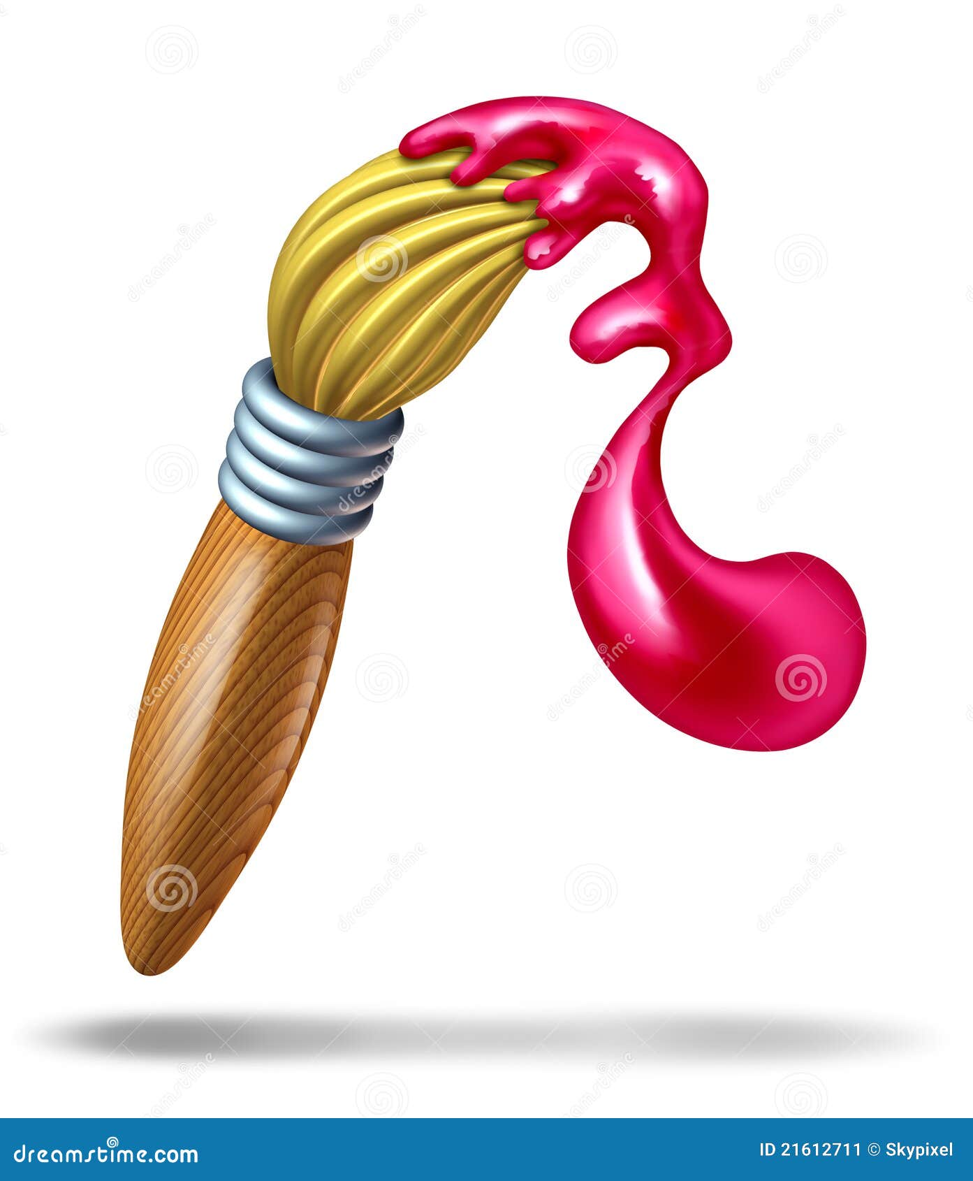 Paintbrush with Glossy Red Paint Splash Stock Illustration ...