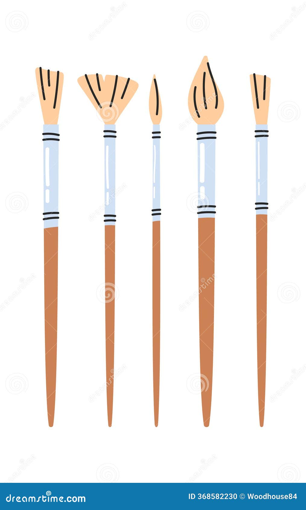 Different Paintbrush Cartoon Vector | CartoonDealer.com #12389013