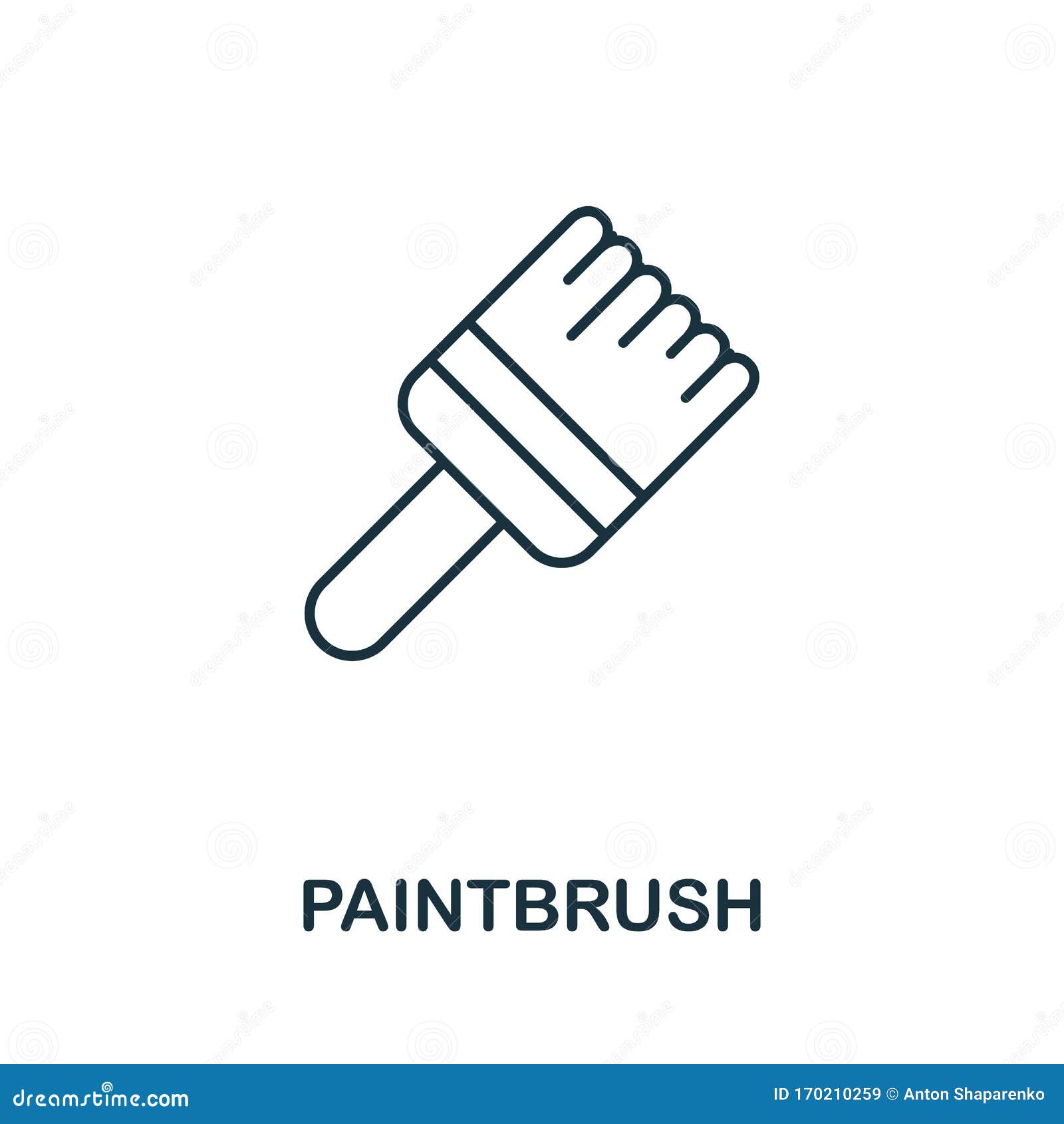 Paintbrush Line Icon. Thin Style Element from Construction Tools Icons ...
