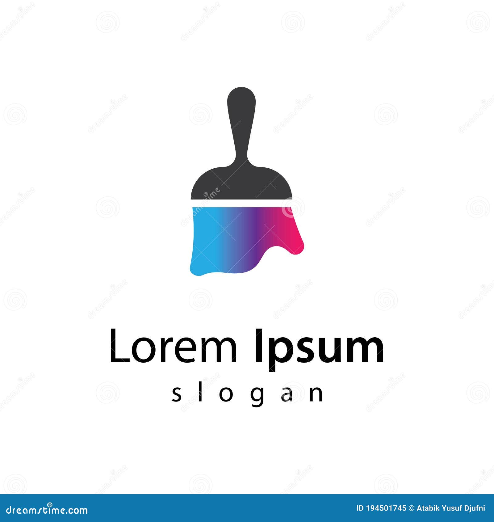 Paintbrush Logo Vector Icon Stock Vector - Illustration of yellow ...