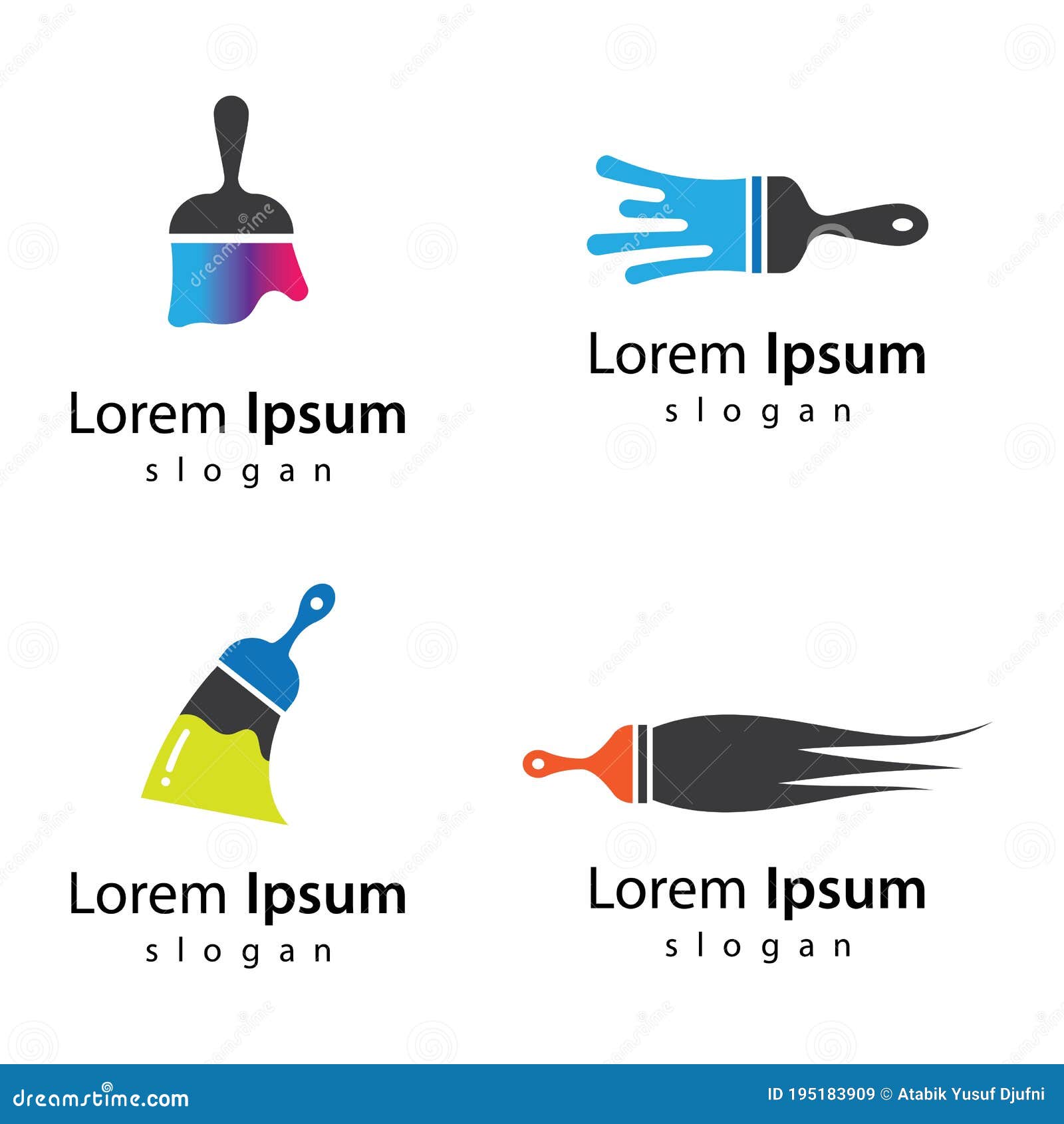 Paintbrush Logo Vector Icon Stock Vector - Illustration of white ...