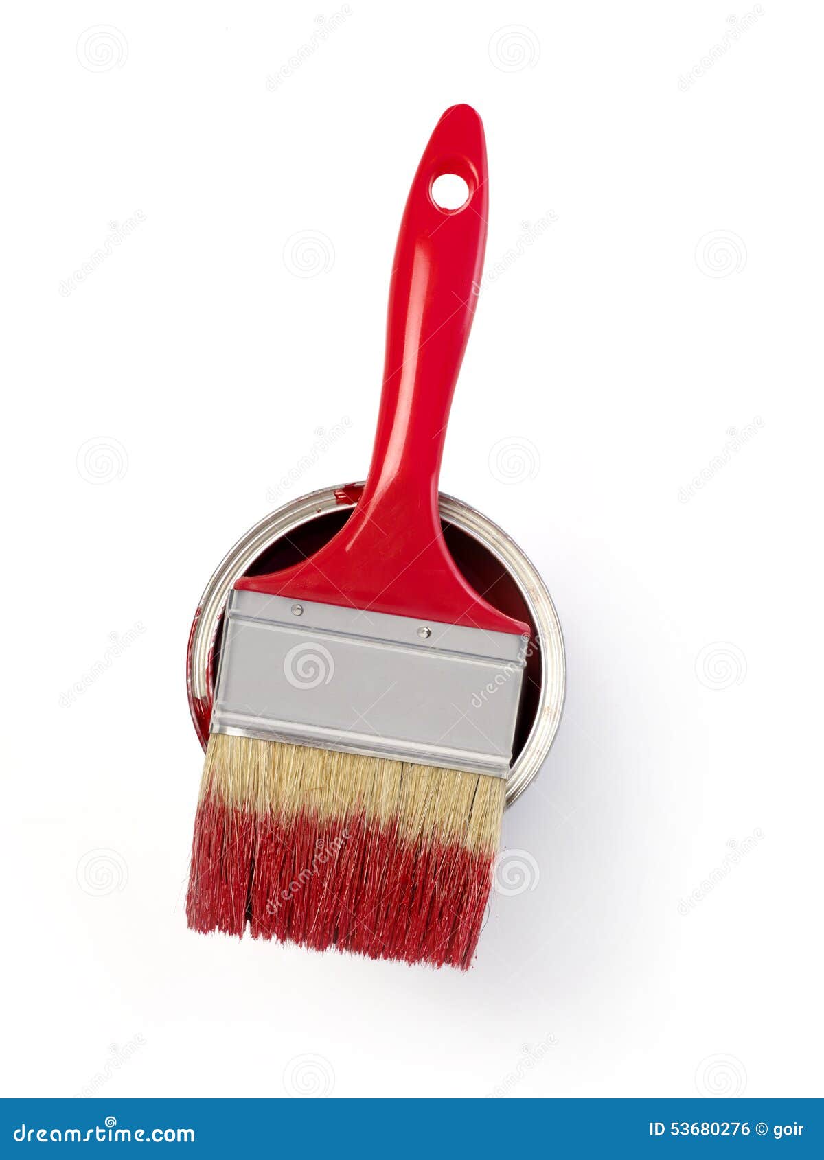 Paintbrush and paint can stock photo. Image of white - 53680276