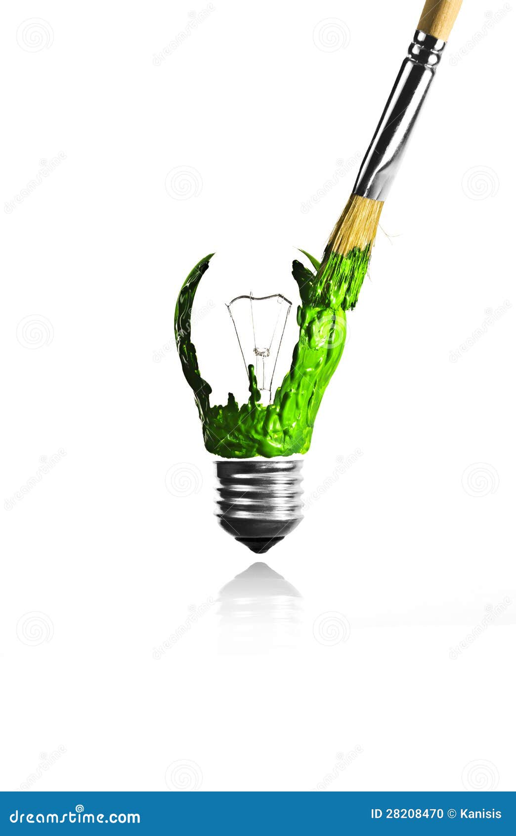 Paintbrush Paint a Light Bulb Stock Photo - Image of bulb, color: 28208470