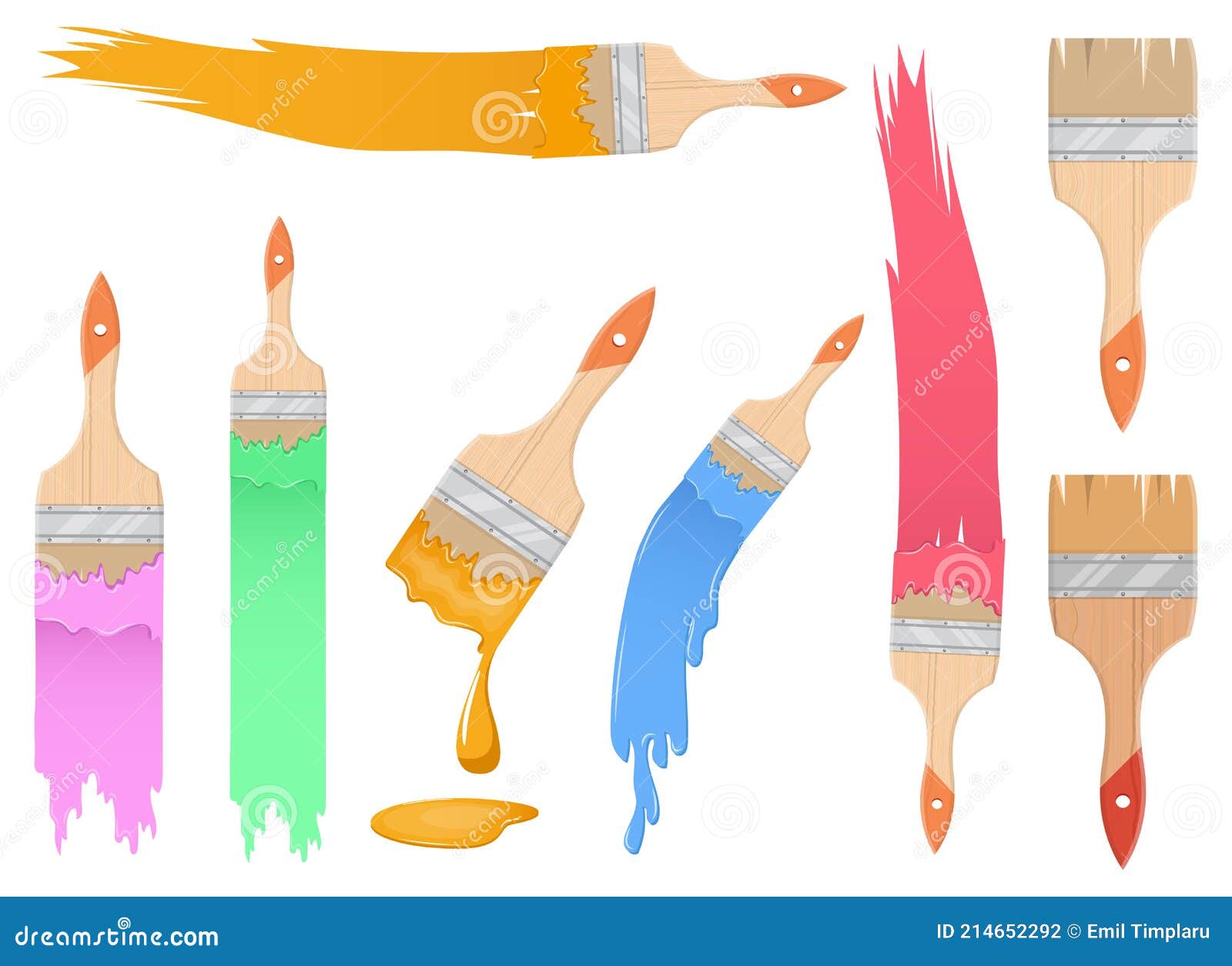 Paintbrush with Paint on it Vector Design Illustration Isolated on ...