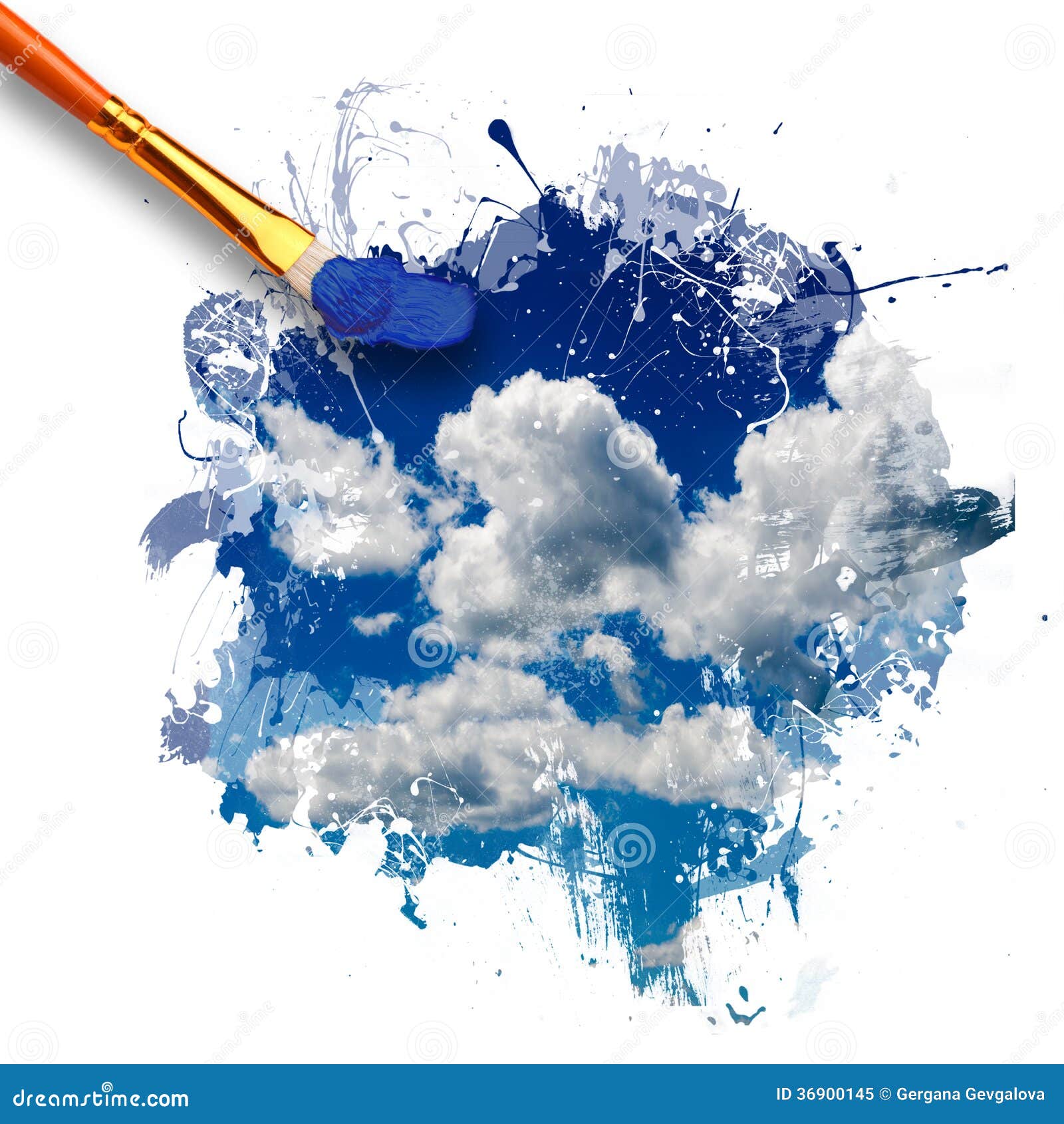 Paintbrush Painting Beautiful Sky Stock Image - Image of canvas, banner ...