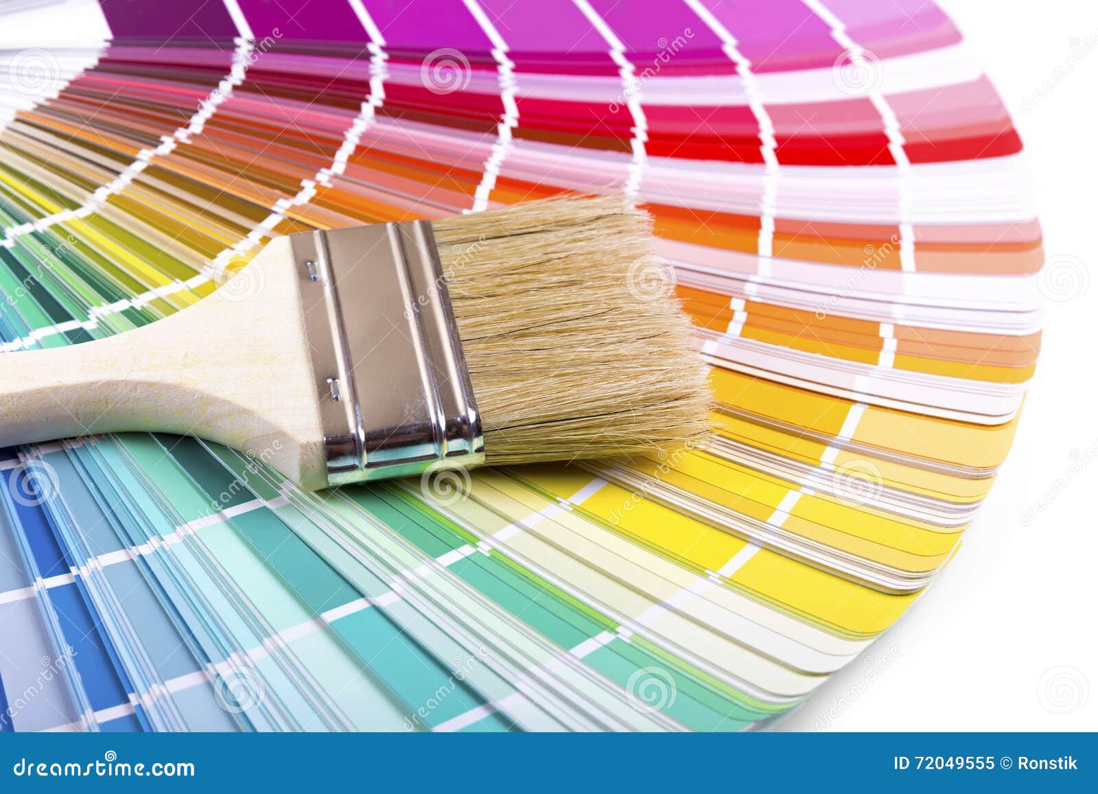 Paintbrush on a Palette Color Guide Stock Image - Image of shades ...