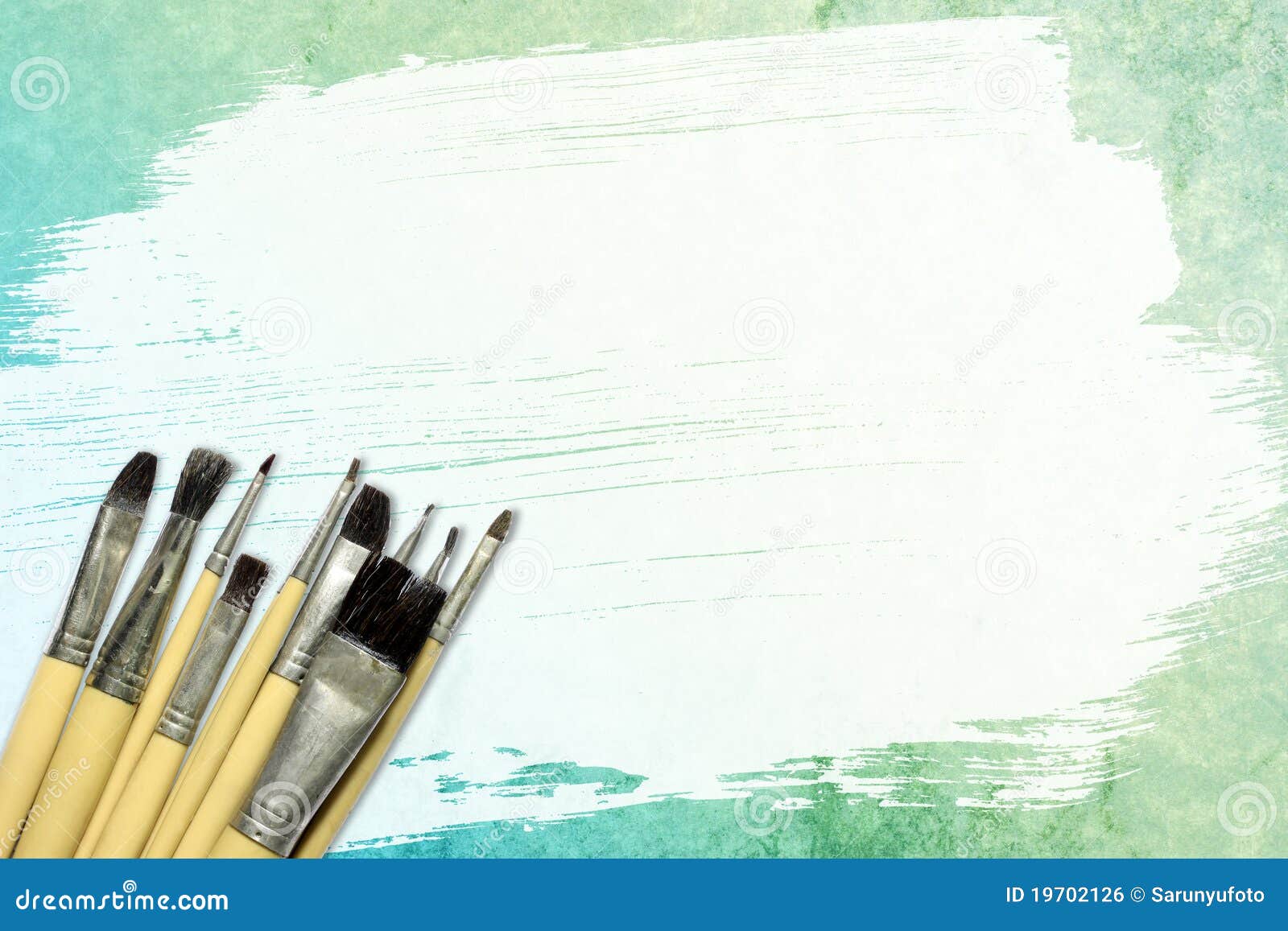 Paintbrush and Paper Watercolor Stock Photo - Image of manual, border ...