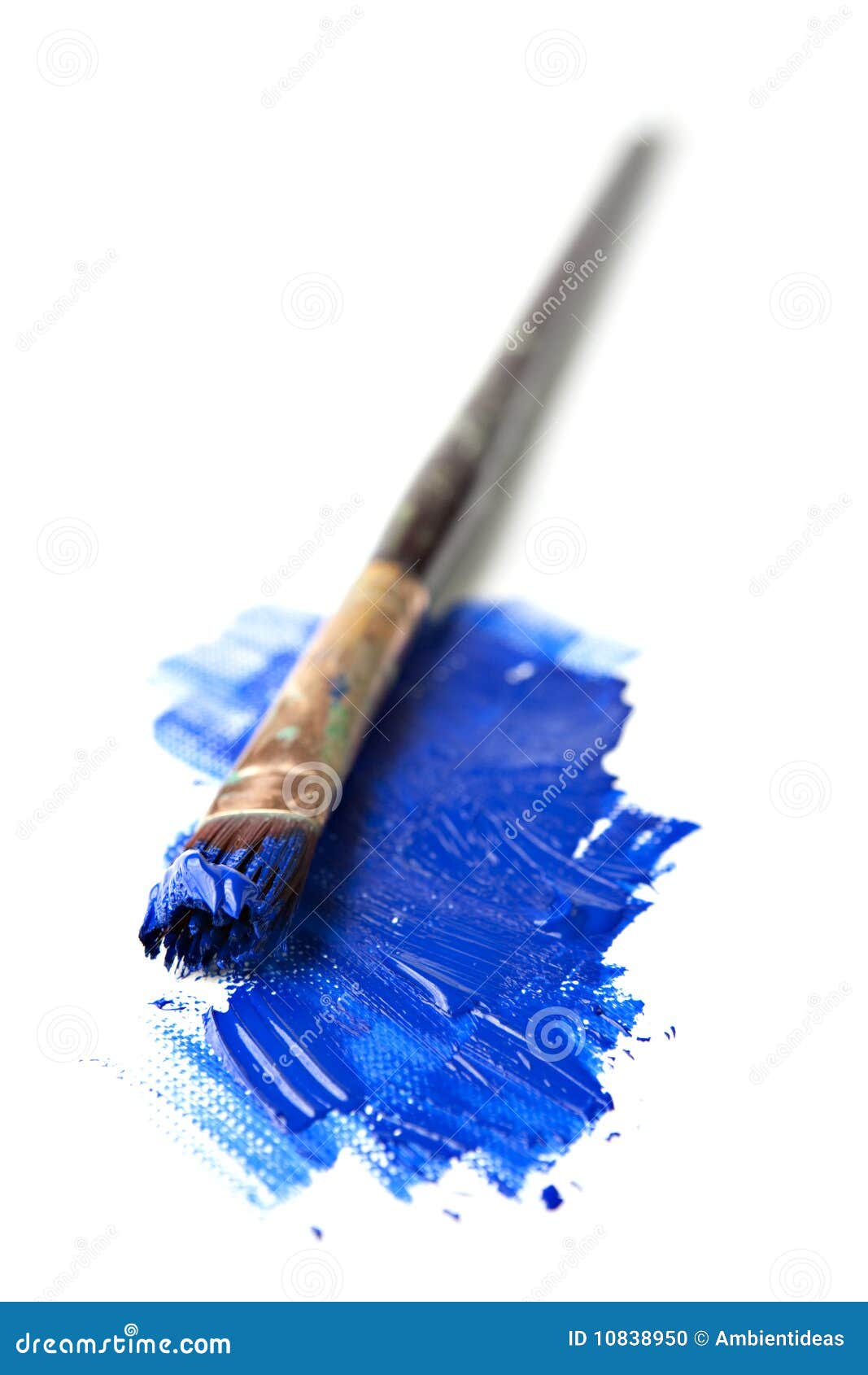 Paintbrush in Perspective Isolated on White Stock Photo - Image of ...