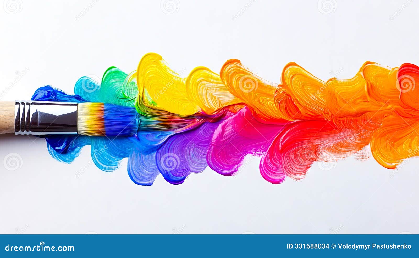 A Paintbrush with a Rainbow Colored Paint on it Stock Photo - Image of ...