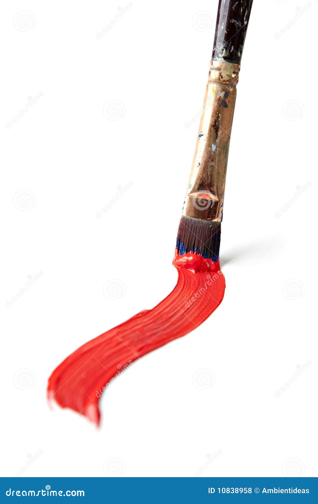 Paintbrush with Red Acrylic Isolated on White Stock Photo - Image of ...