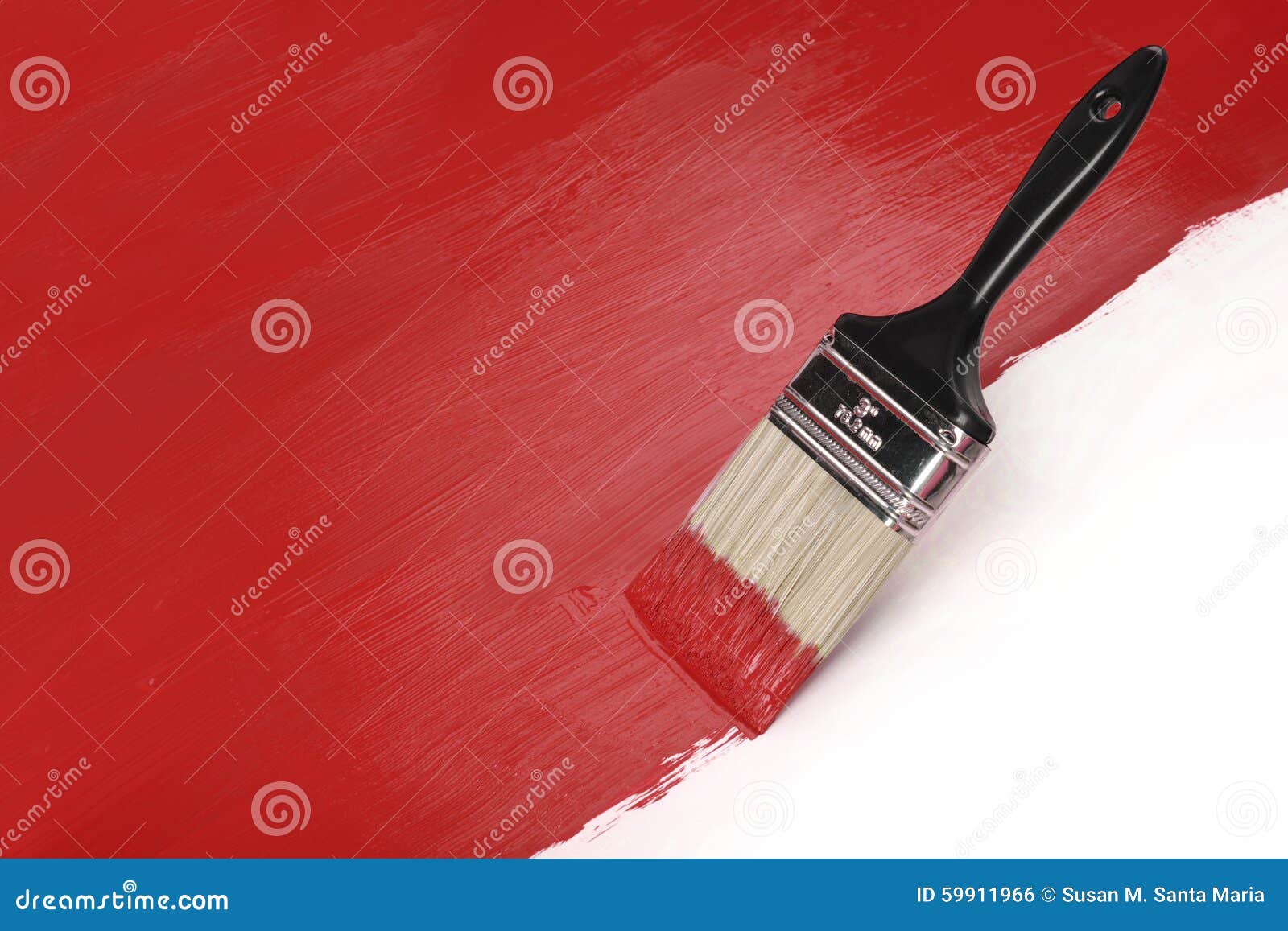 Paintbrush with Red Paint stock photo. Image of horizontal - 59911966