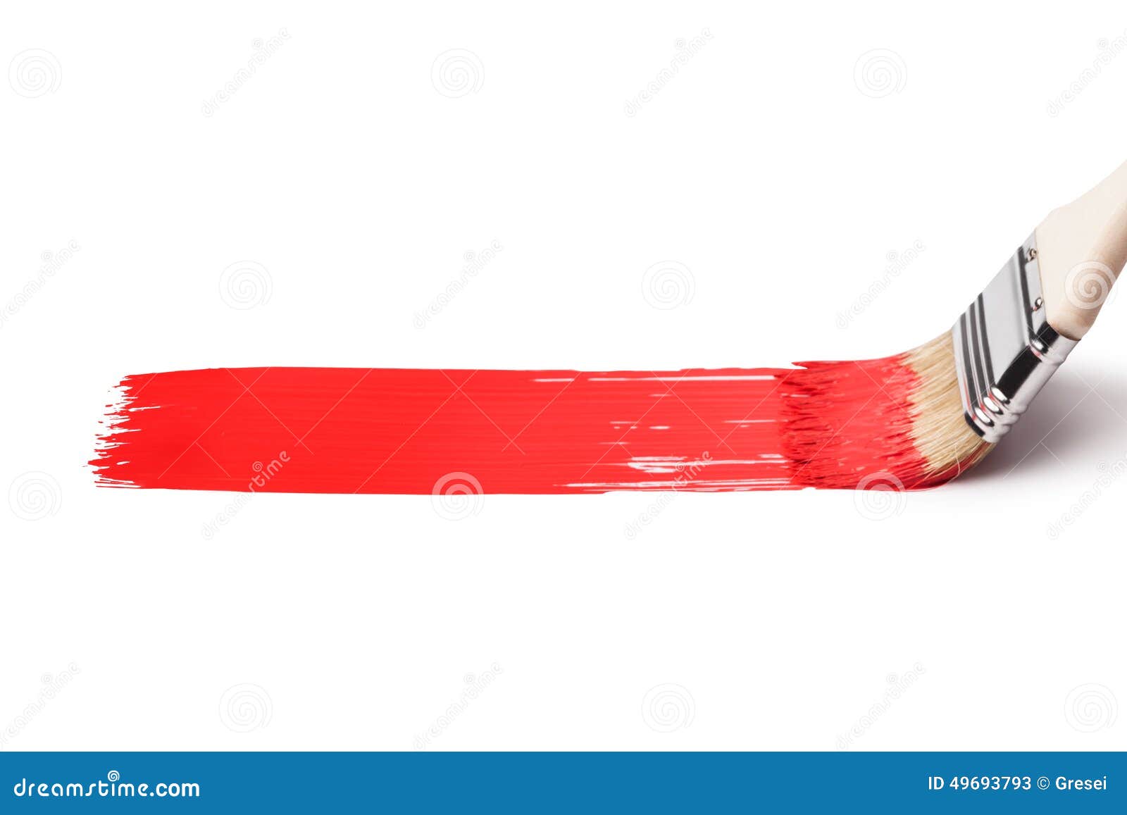 Paintbrush with red paint stock image. Image of isolated - 49693793