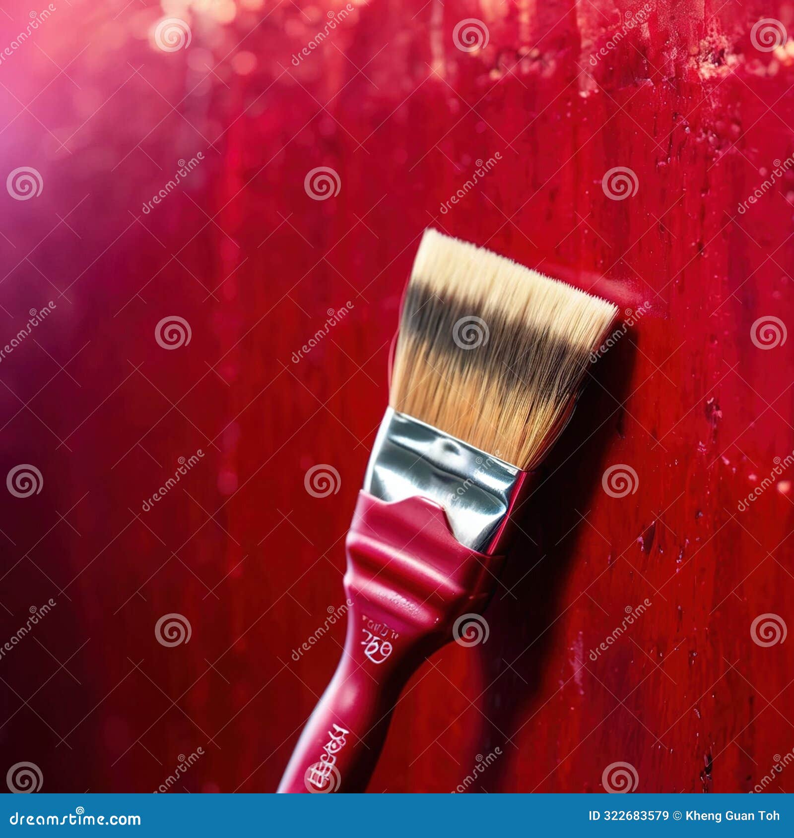Paintbrush on Ruby Wall Color Design Concept Stock Illustration ...