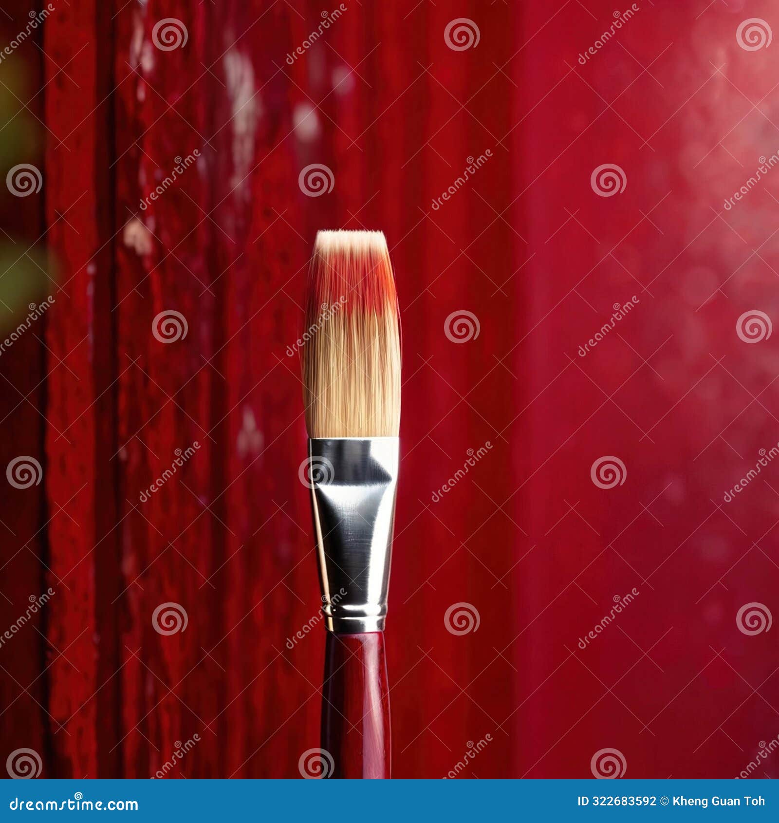 Paintbrush on Ruby Wall Color Design Concept Stock Illustration ...