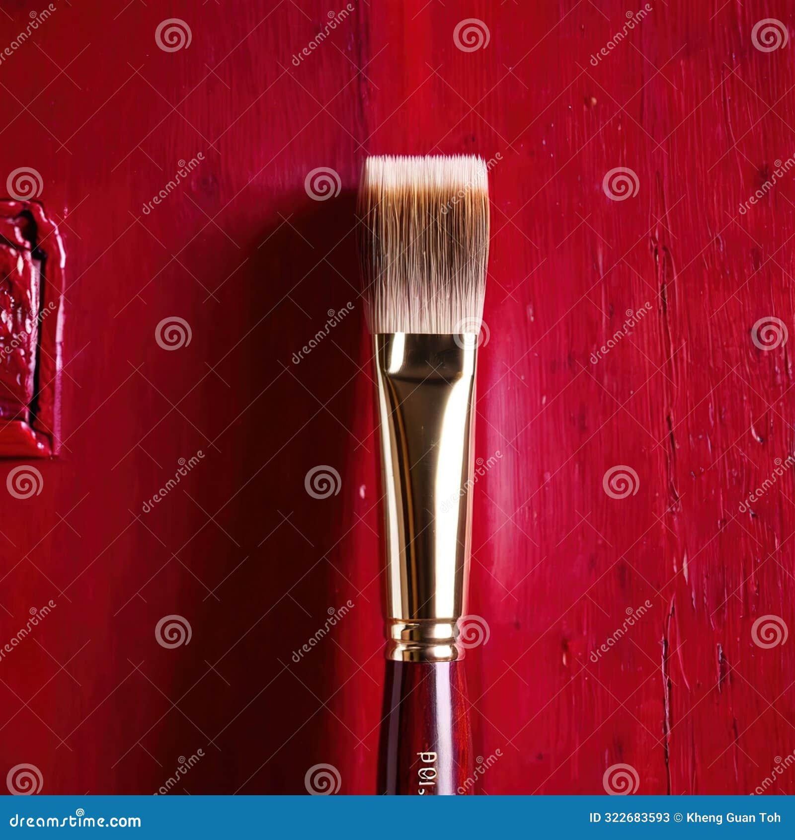 Paintbrush on Ruby Wall Color Design Concept Stock Illustration ...