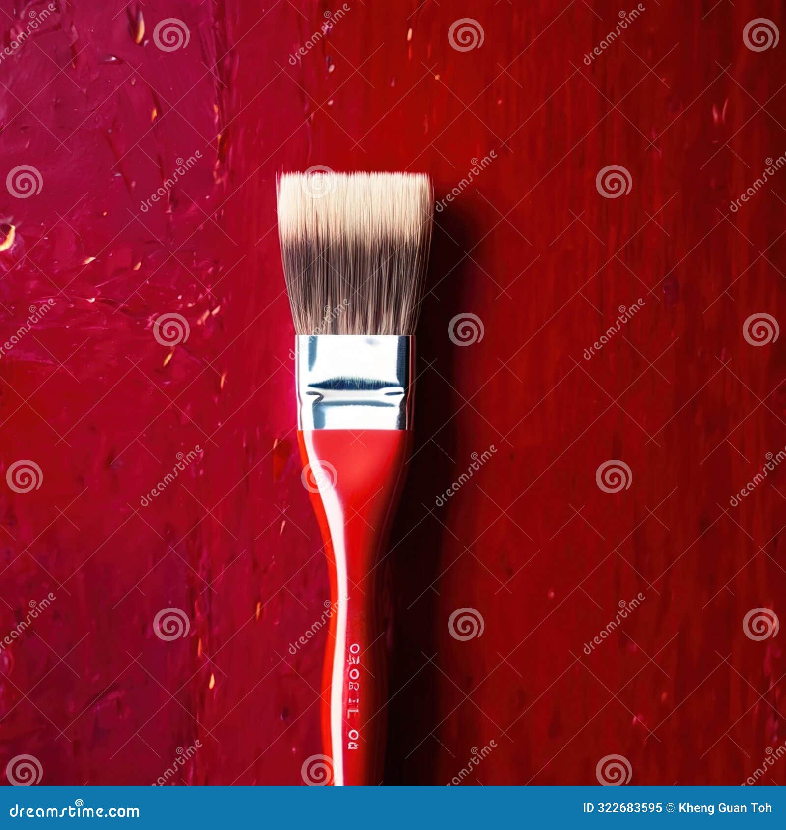 Paintbrush on Ruby Wall Color Design Concept Stock Illustration ...