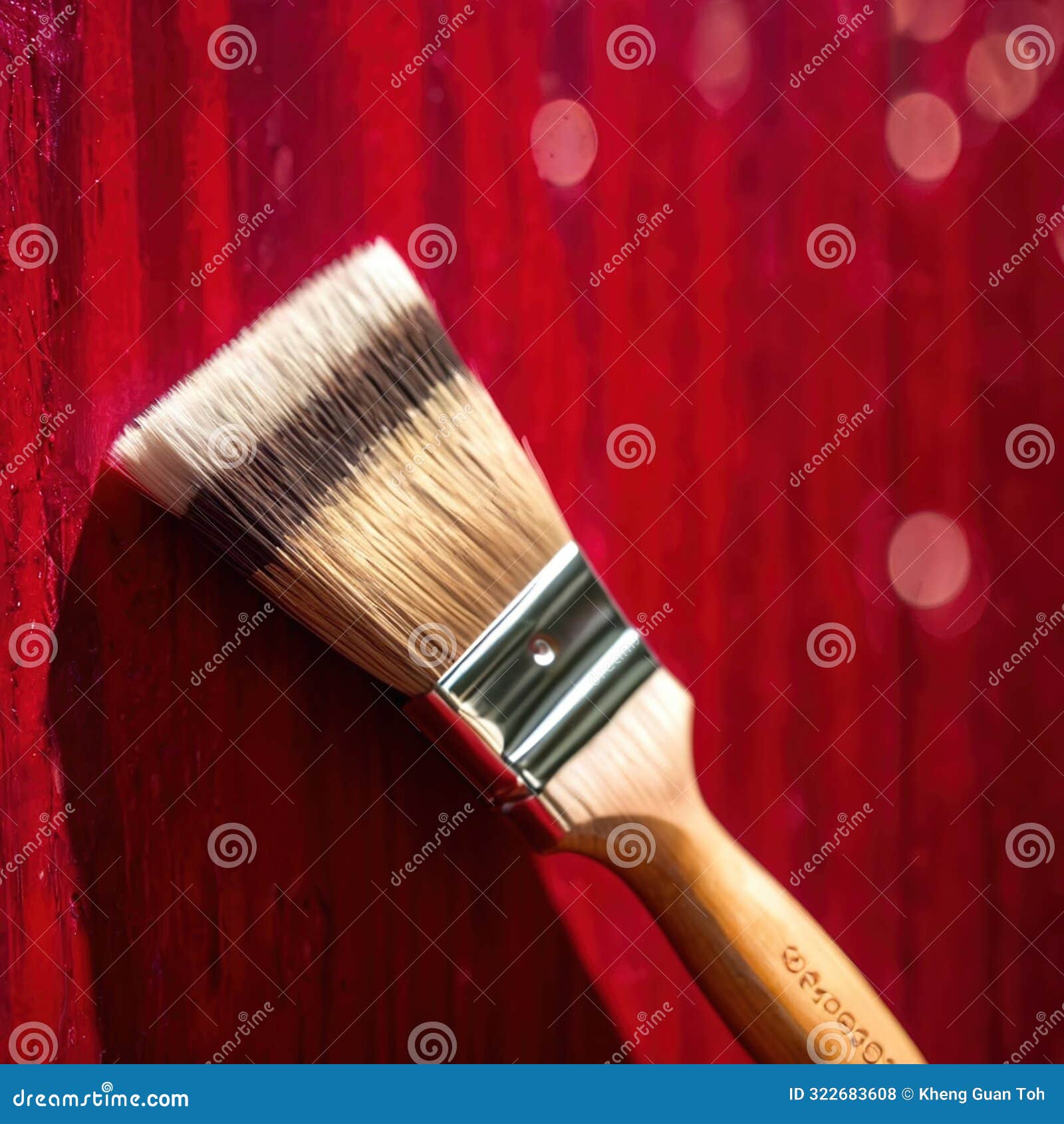 Paintbrush on Ruby Wall Color Design Concept Stock Illustration ...