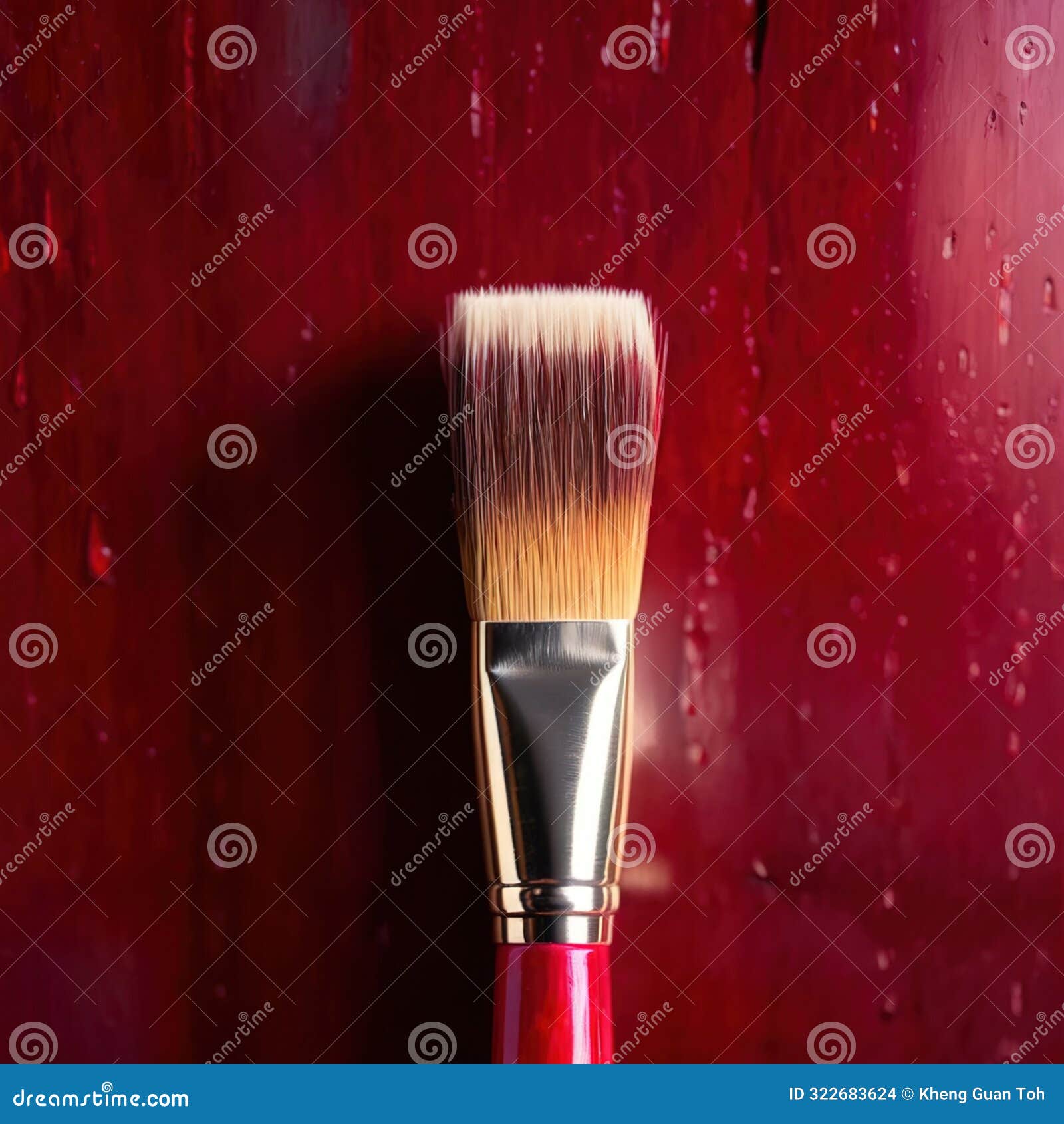 Paintbrush on Ruby Wall Color Design Concept Stock Illustration ...