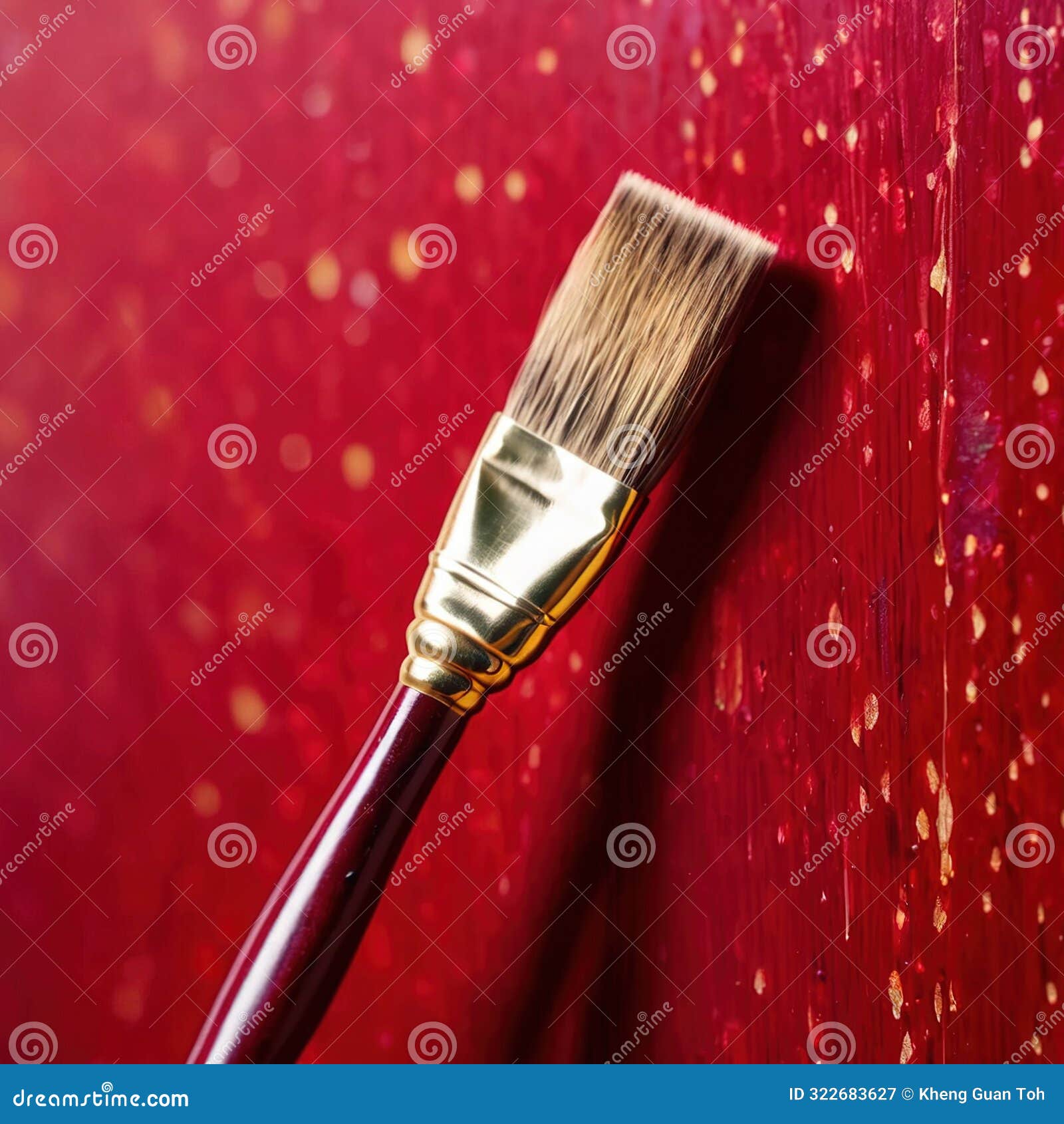 Paintbrush on Ruby Wall Color Design Concept Stock Illustration ...