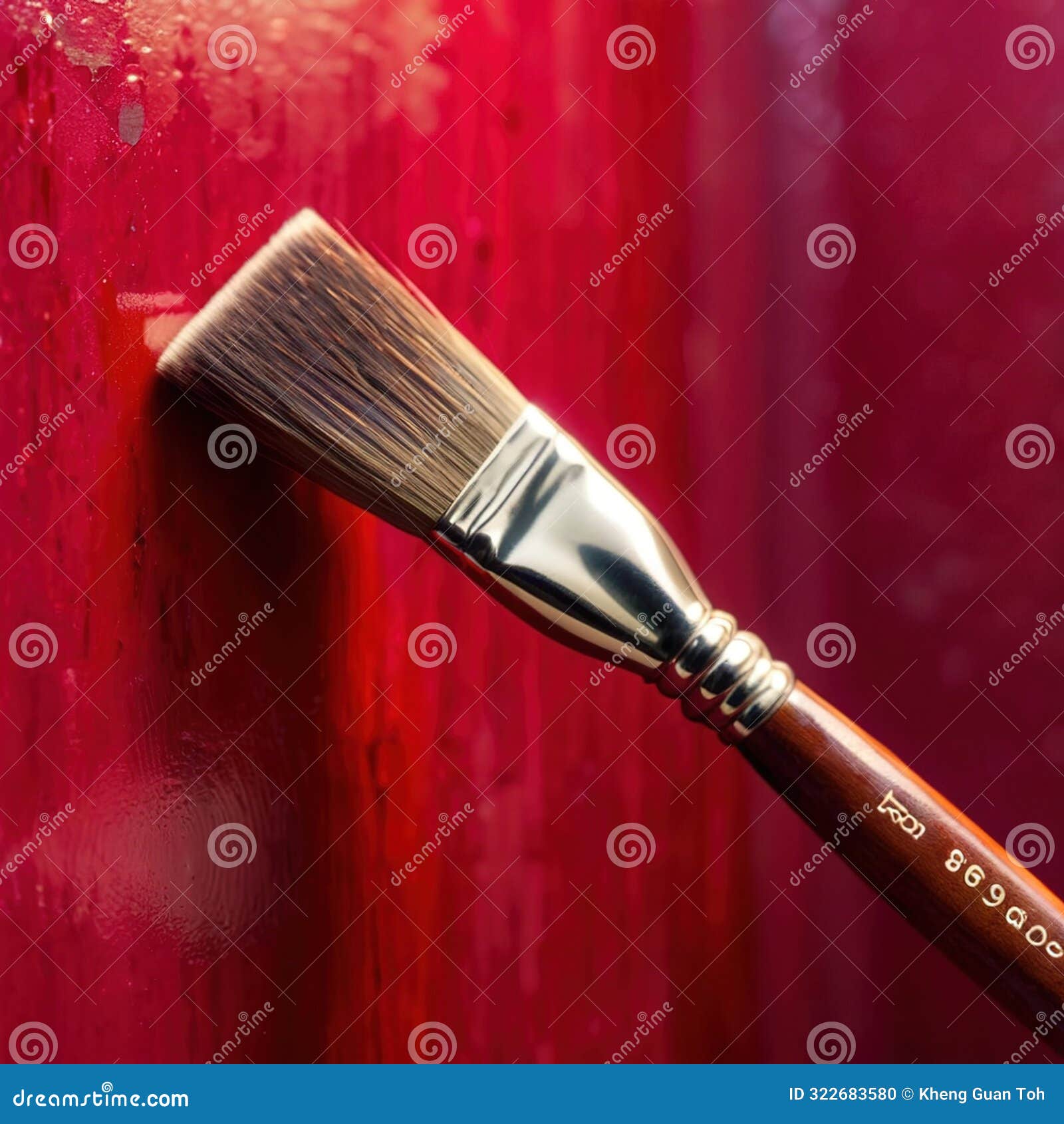 Paintbrush on Ruby Wall Color Design Concept Stock Illustration ...