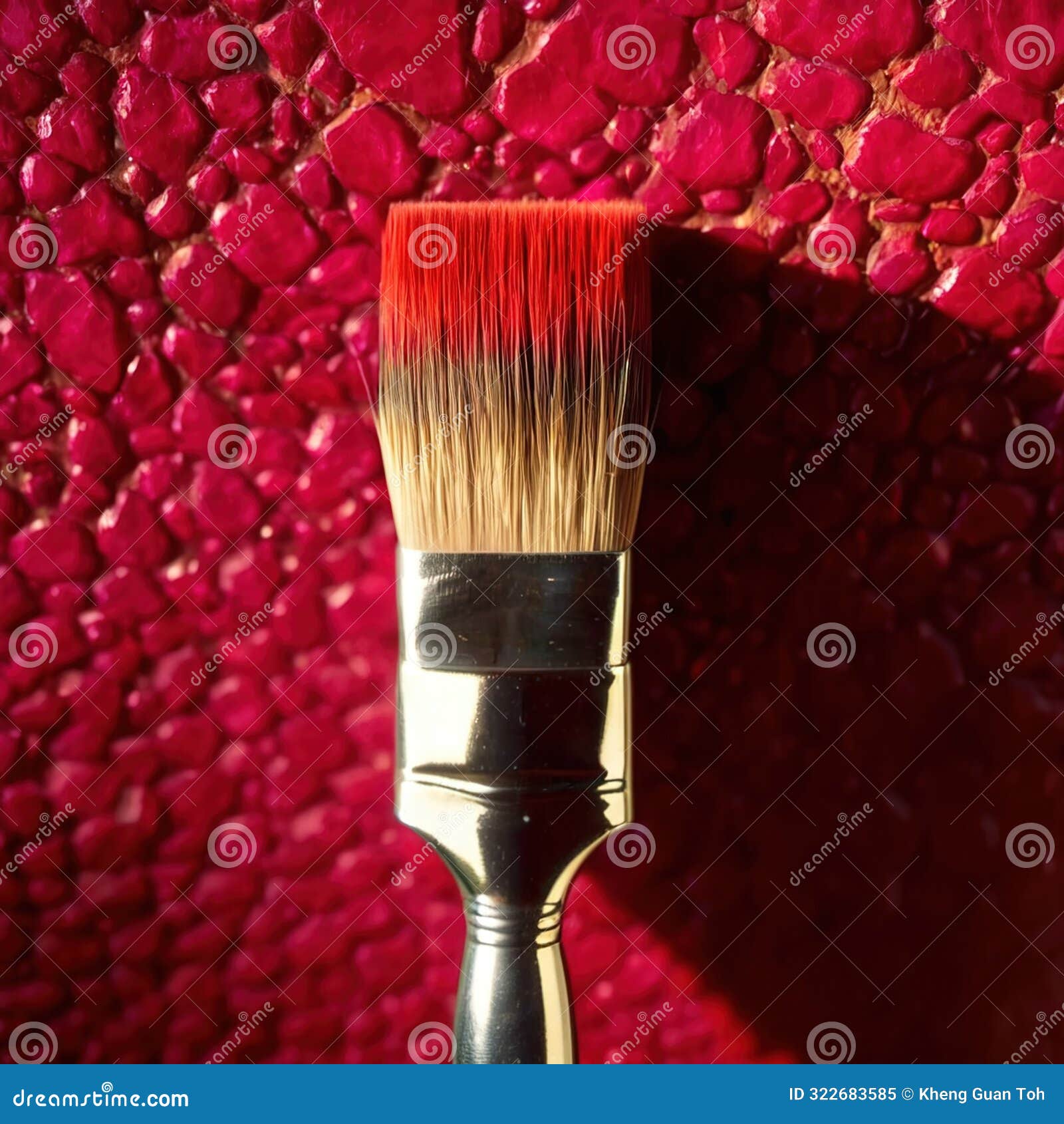 Paintbrush on Ruby Wall Color Design Concept Stock Illustration ...