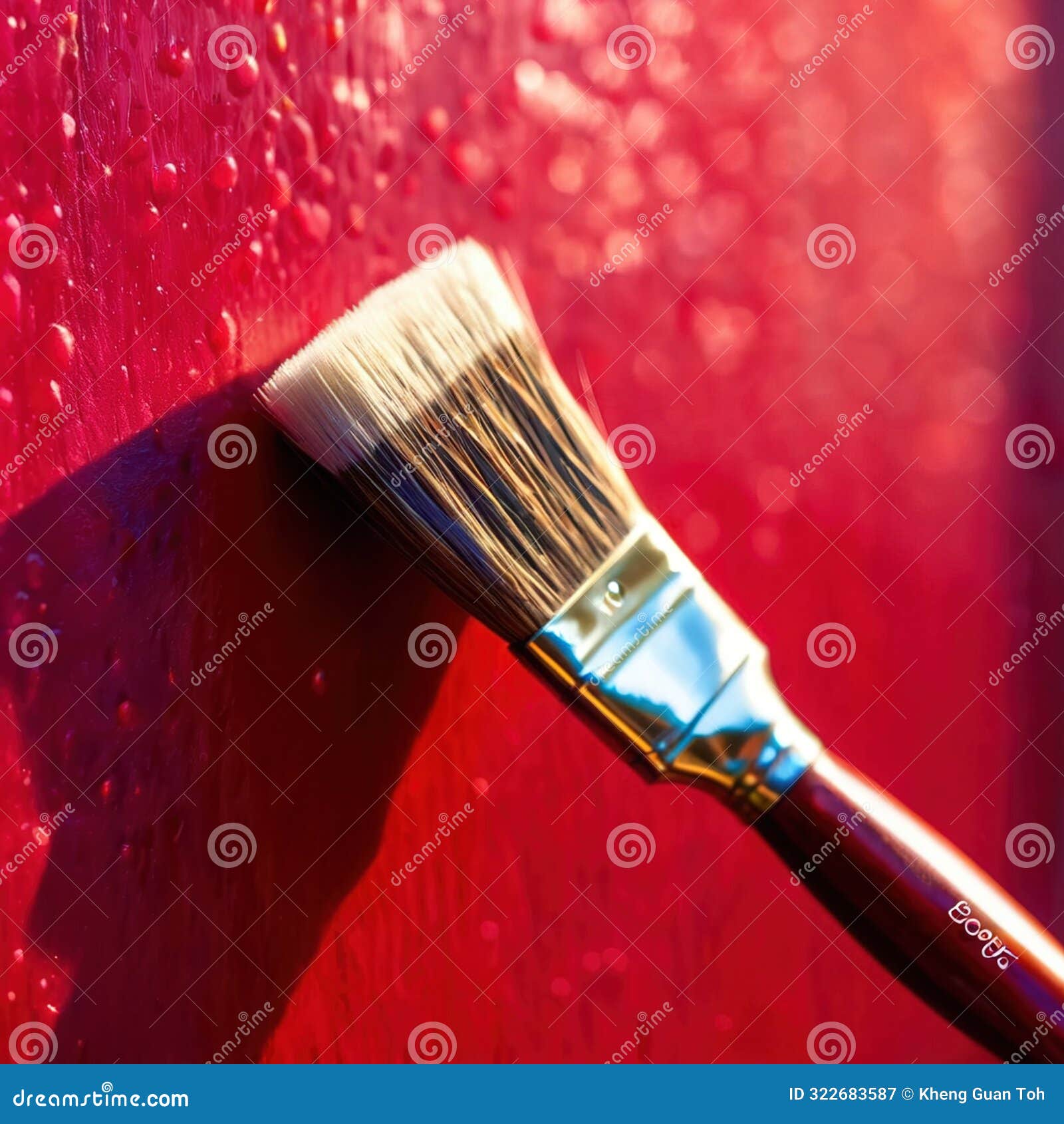 Paintbrush on Ruby Wall Color Design Concept Stock Illustration ...