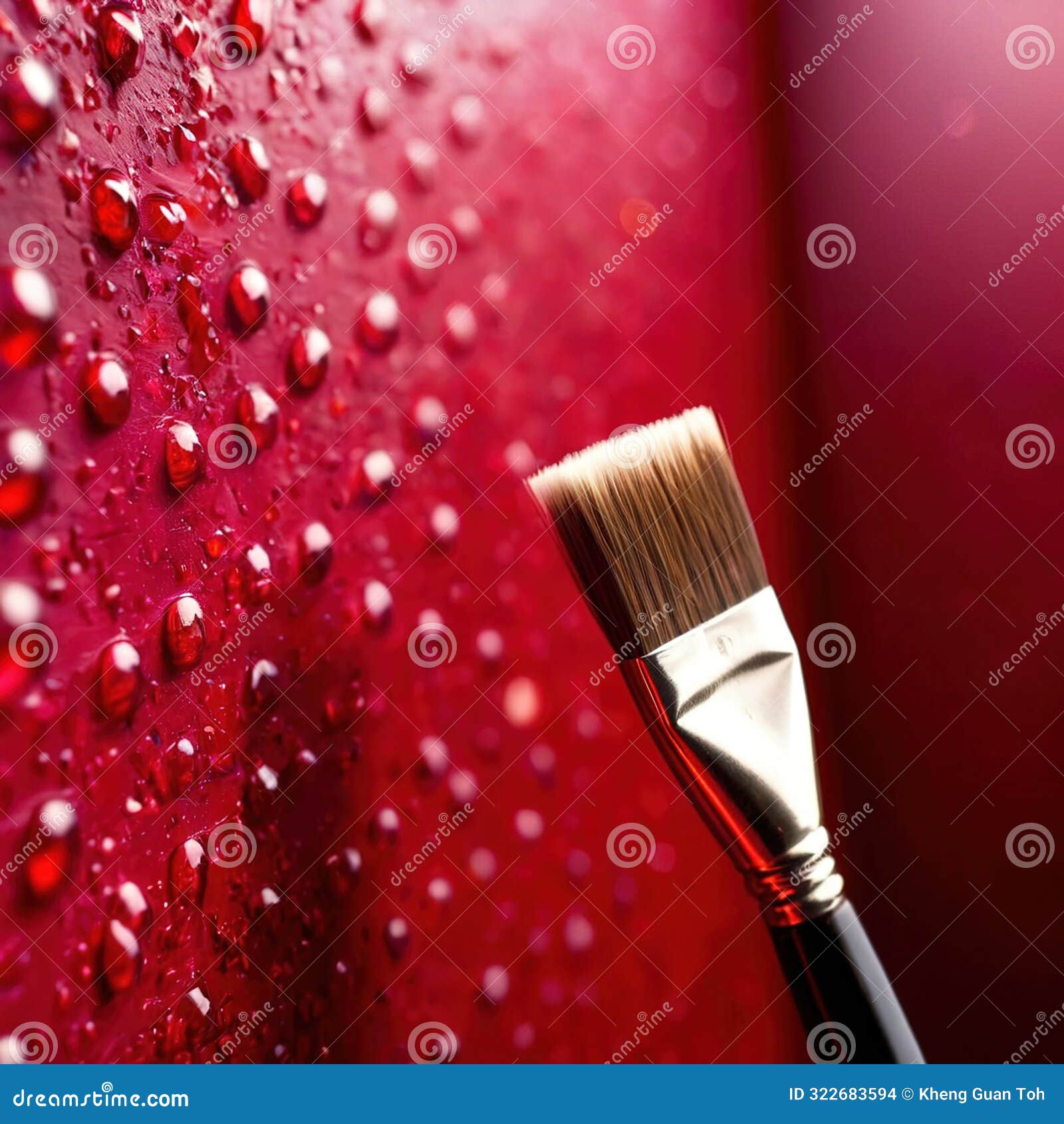Paintbrush on Ruby Wall Color Design Concept Stock Illustration ...