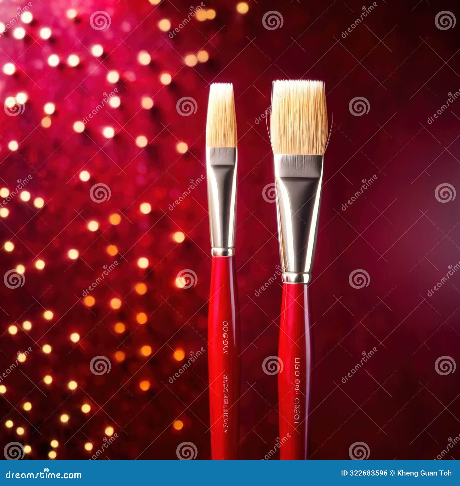 Paintbrush on Ruby Wall Color Design Concept Stock Illustration ...