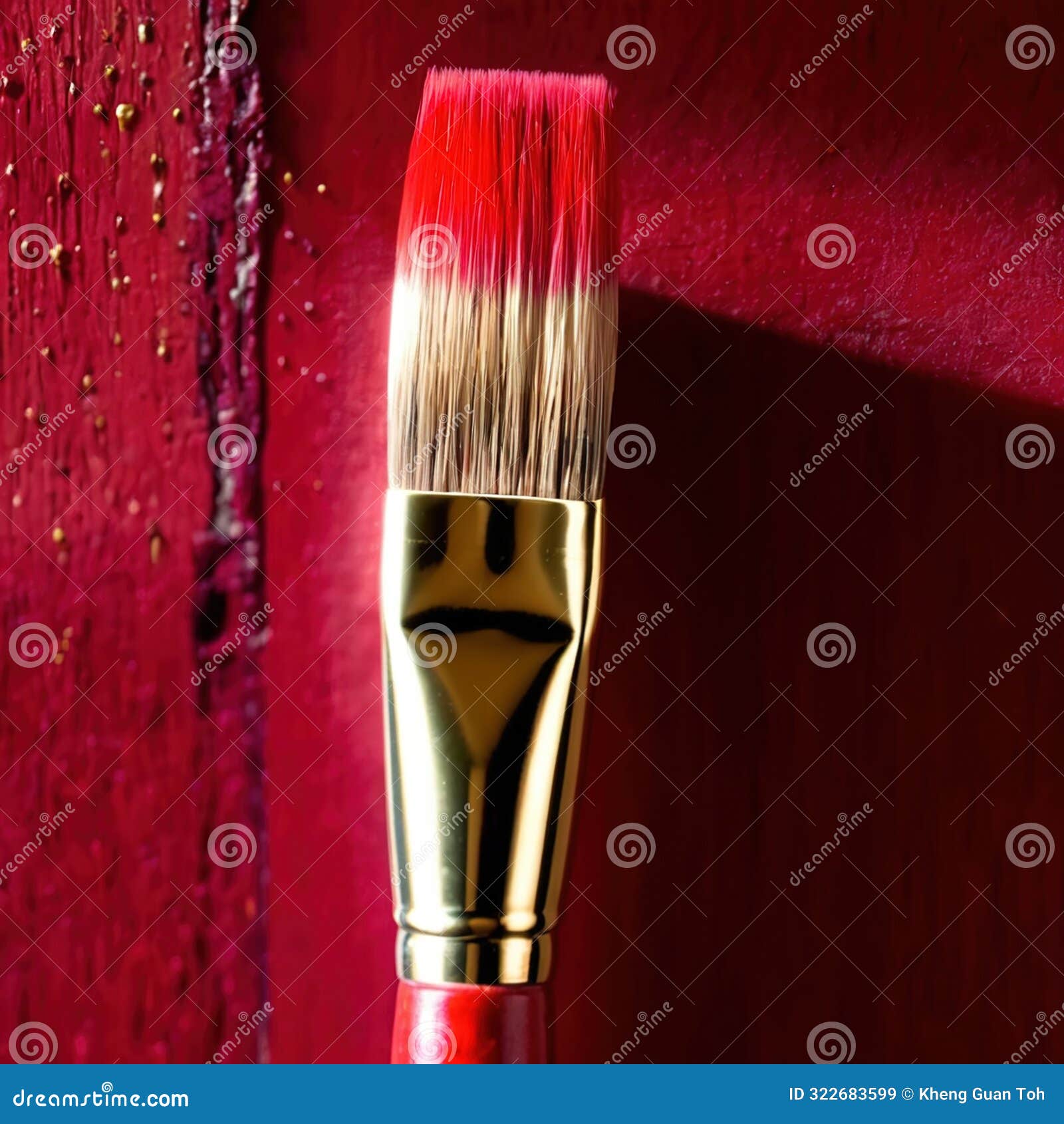 Paintbrush on Ruby Wall Color Design Concept Stock Illustration ...