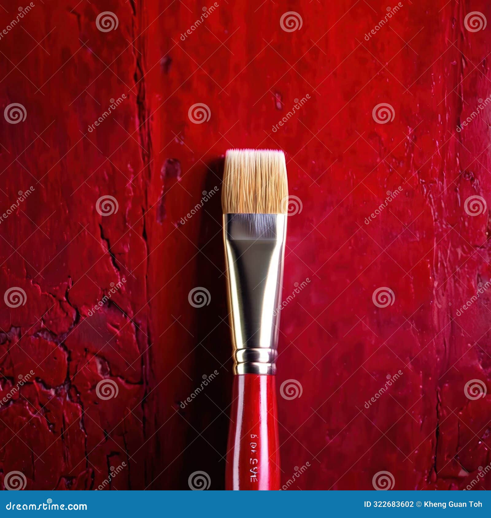 Paintbrush on Ruby Wall Color Design Concept Stock Illustration ...