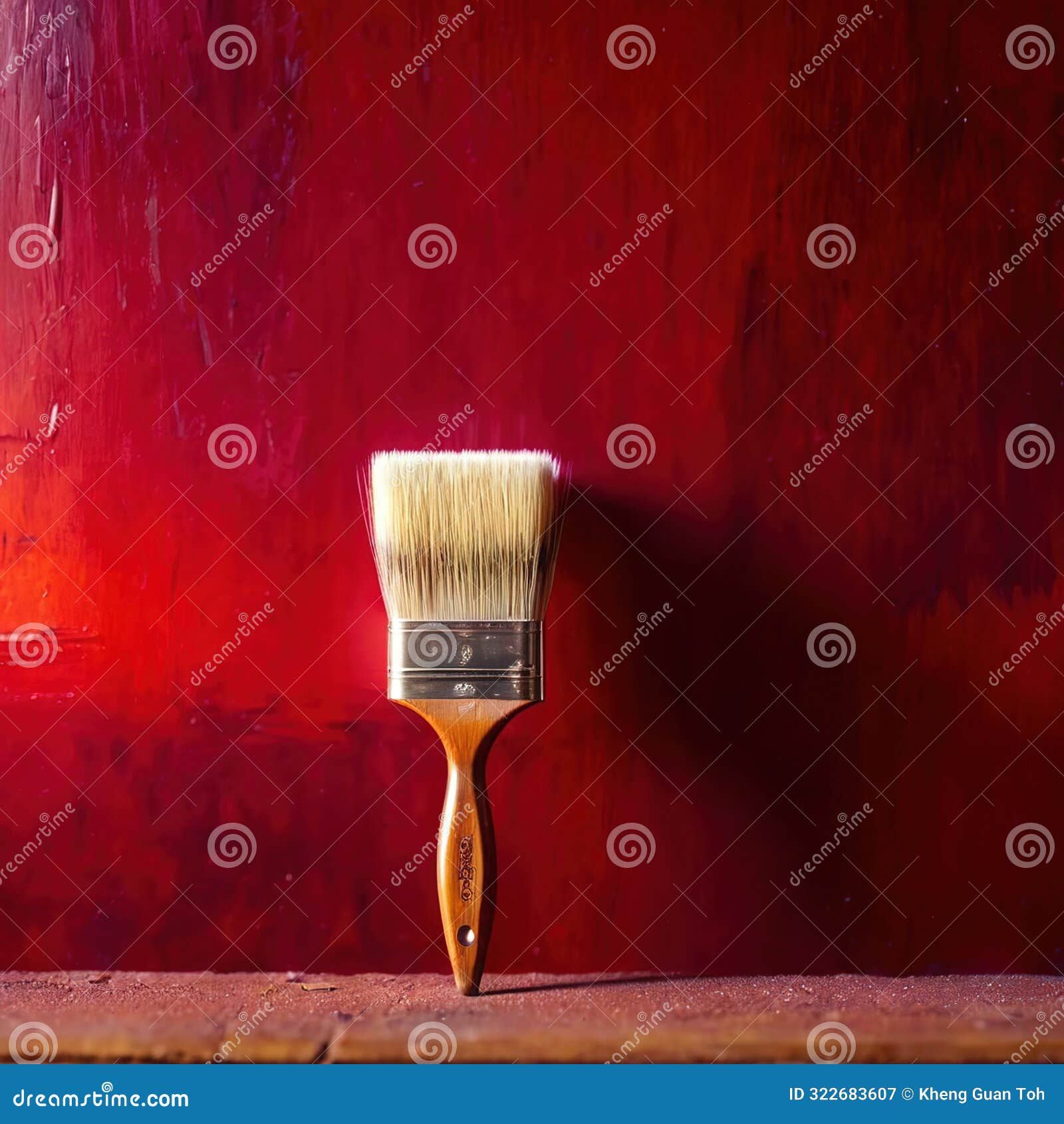 Paintbrush on Ruby Wall Color Design Concept Stock Illustration ...