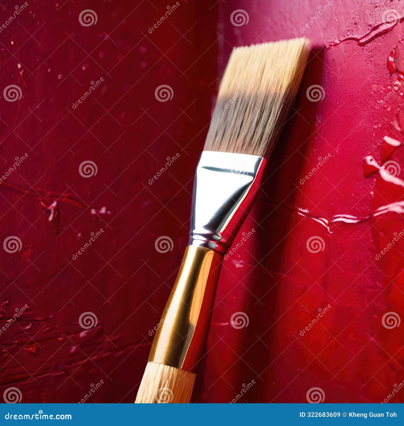 Paintbrush on Ruby Wall Color Design Concept Stock Illustration ...