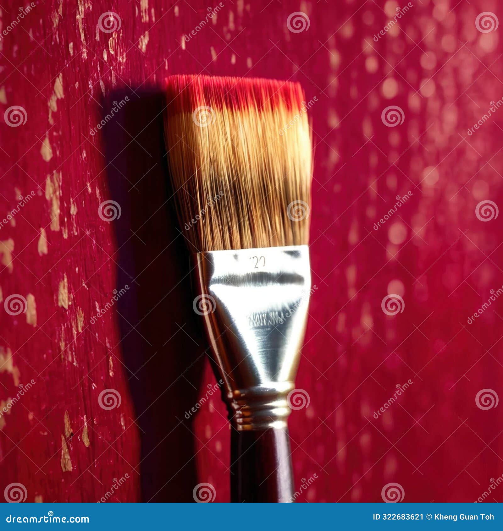 Paintbrush on Ruby Wall Color Design Concept Stock Illustration ...