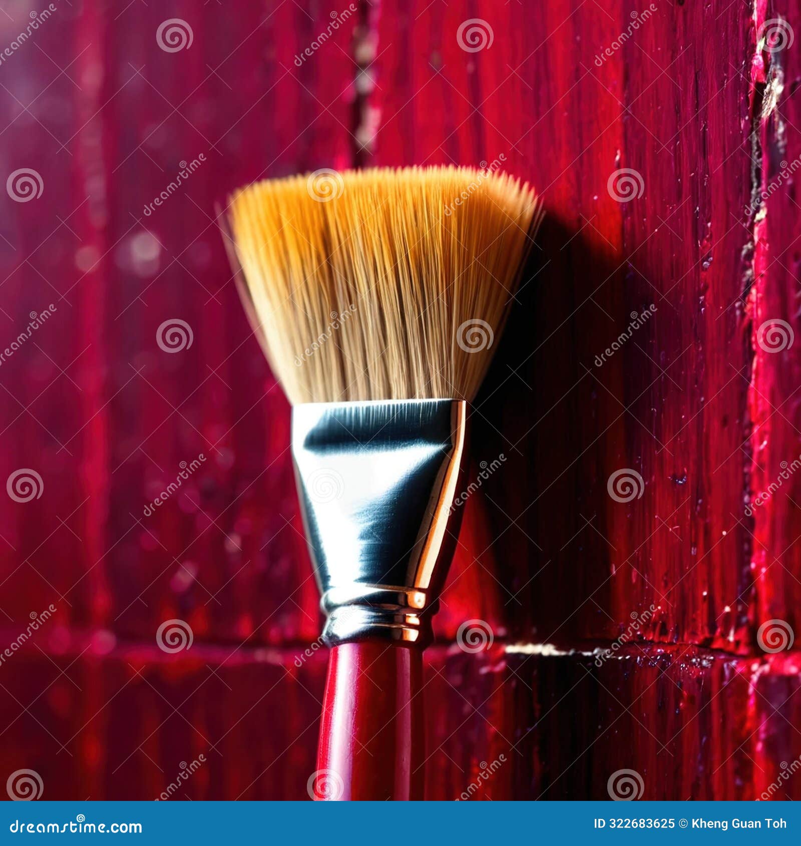 Paintbrush on Ruby Wall Color Design Concept Stock Illustration ...