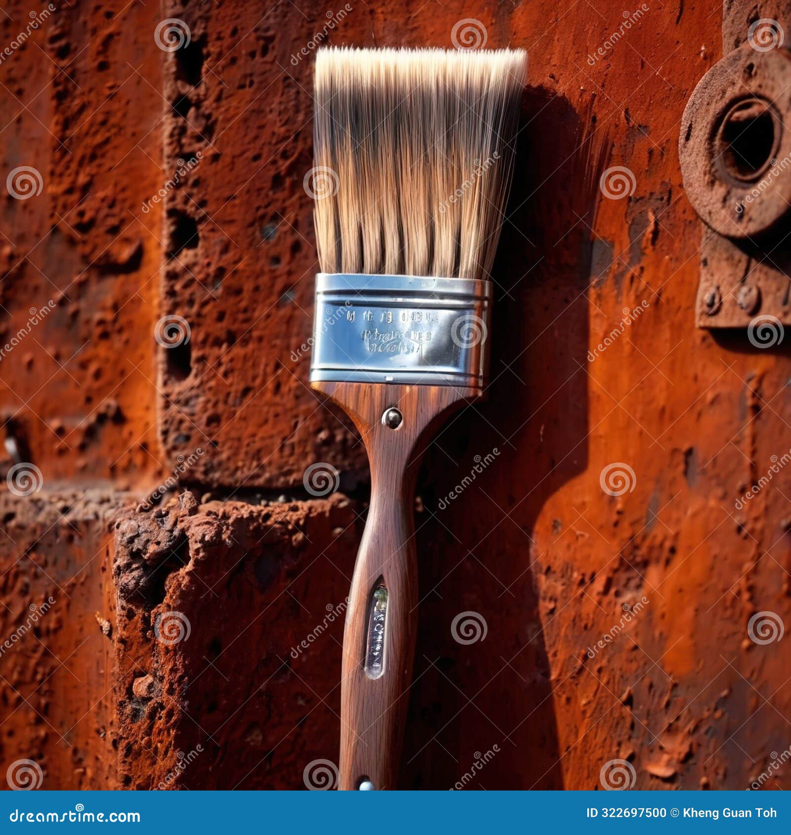 Paintbrush on Rust Wall Color Design Concept Stock Illustration ...