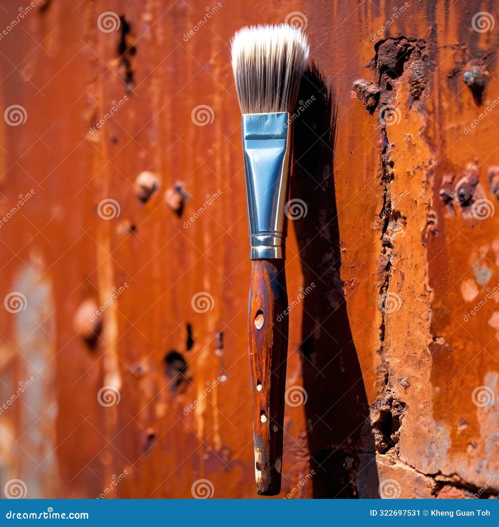 Paintbrush on Rust Wall Color Design Concept Stock Illustration ...