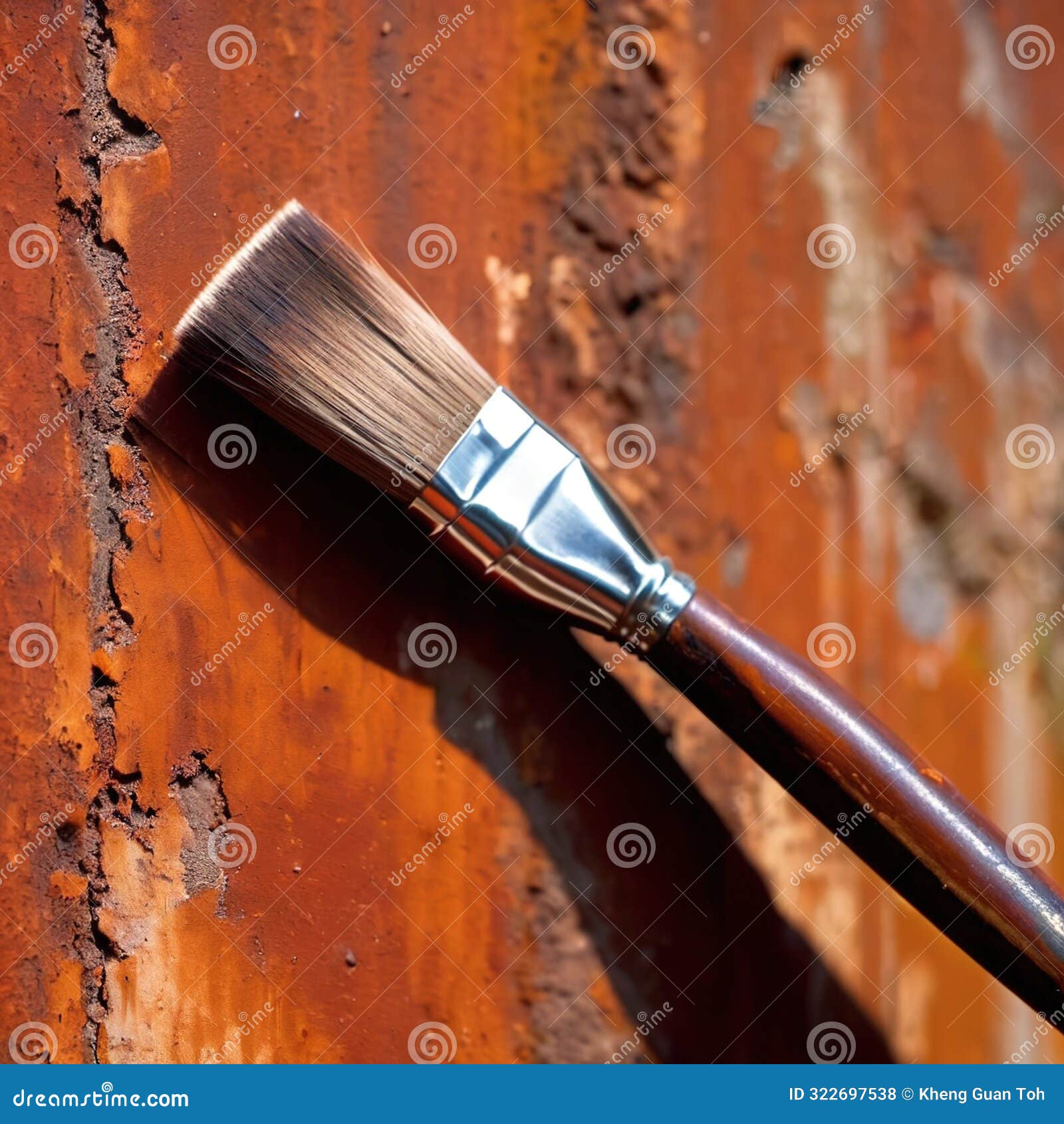 Paintbrush on Rust Wall Color Design Concept Stock Illustration ...