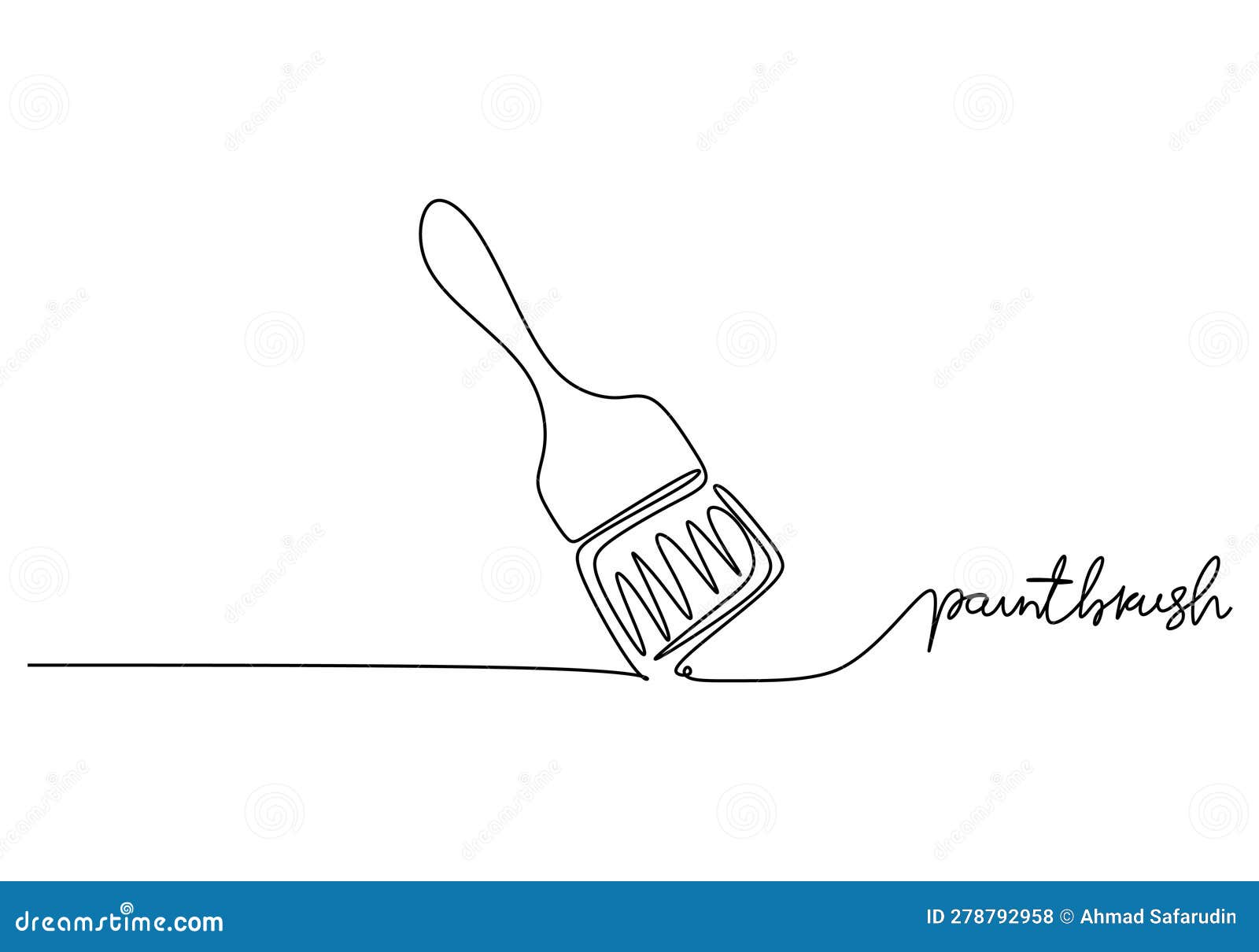 Paintbrush Continuous One Line Drawing Vector. Illustration Of Art ... Paintbrush Continuous One Line Drawing Vector. Illustration Of Art ...