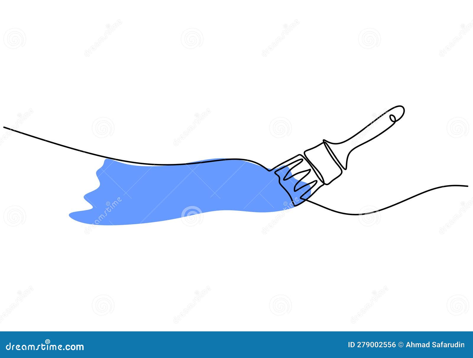 Paintbrush Continuous One Line Drawing Vector. Illustration Of Art ... Paintbrush Continuous One Line Drawing Vector. Illustration Of Art ...