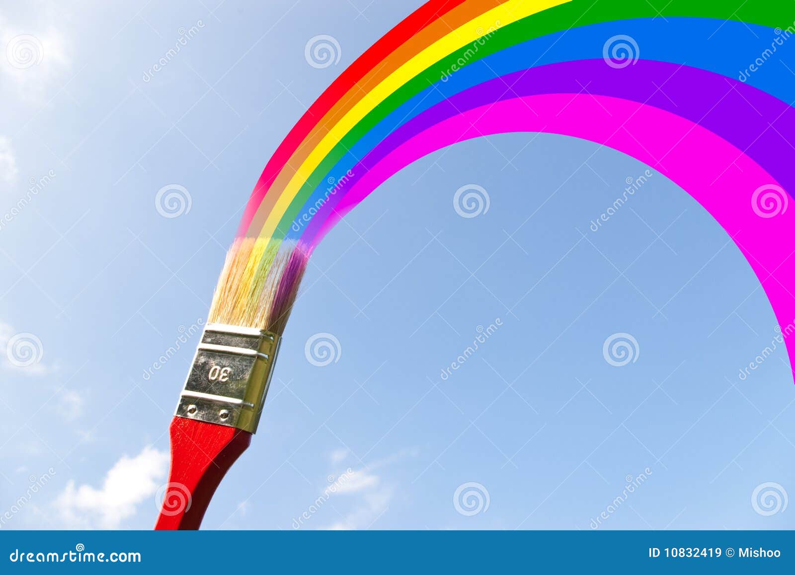 Paintbrush on sky stock image. Image of paintbrush, rainbow - 10832419