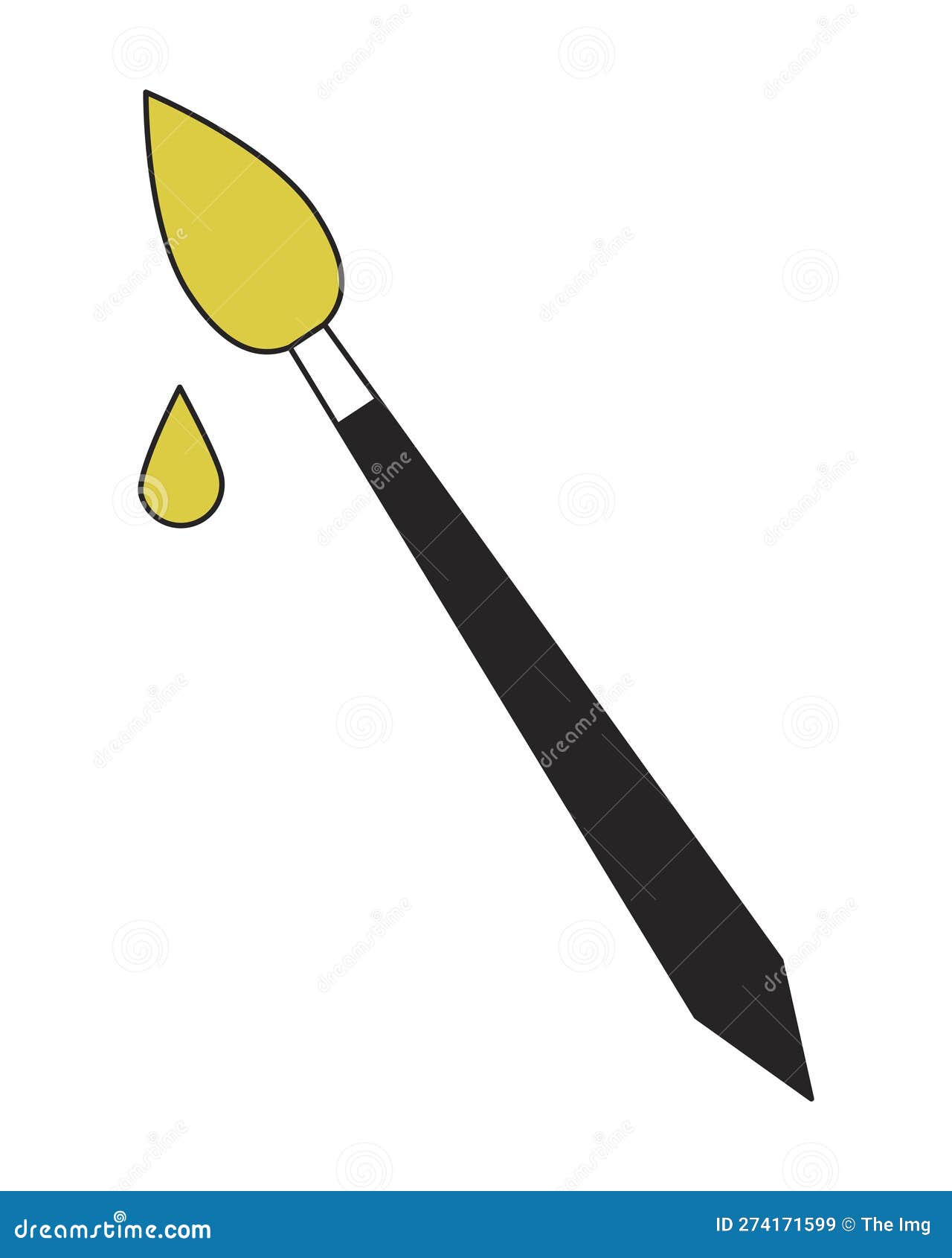 Paintbrush Tool Linear Flat Duo Color Vector Object Stock Vector ...