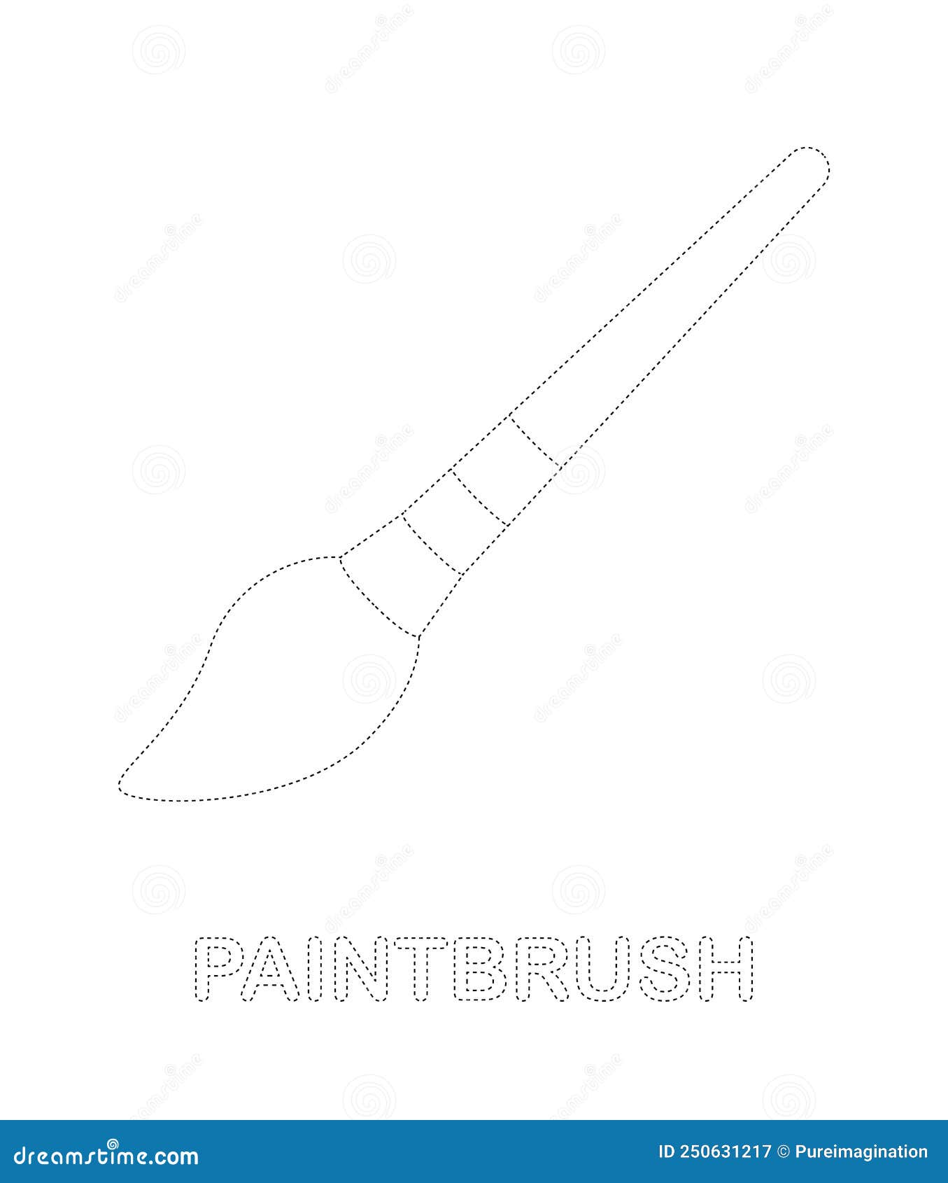 Paintbrush Tracing Worksheet for Kids Stock Vector - Illustration of ...