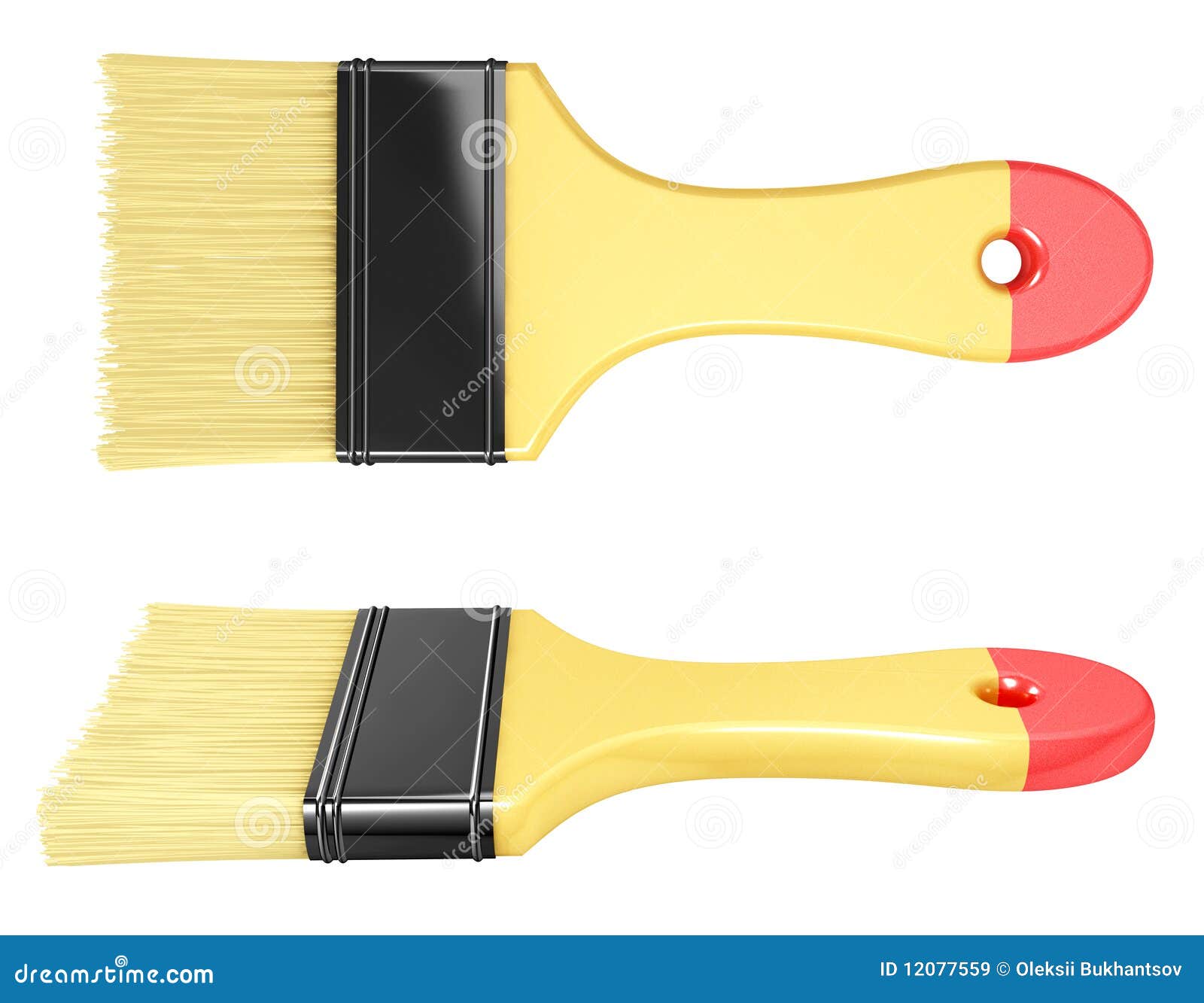 Paintbrush from two angles stock illustration. Illustration of ...
