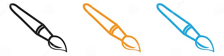 Paintbrush Vector Logo Set Collection for Web App Ui Stock Illustration ...