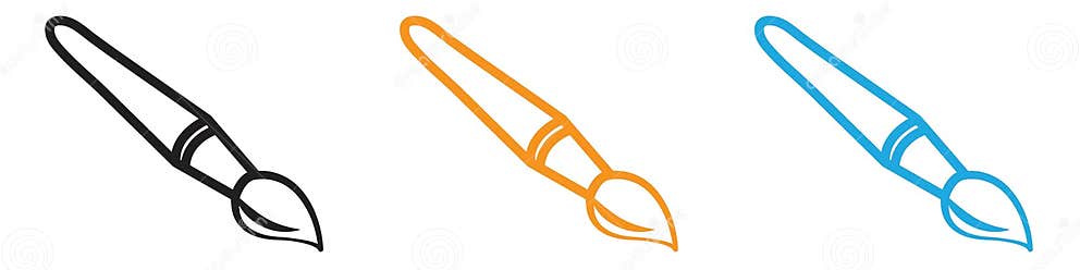 Paintbrush Vector Logo Set Collection for Web App Ui Stock Illustration ...