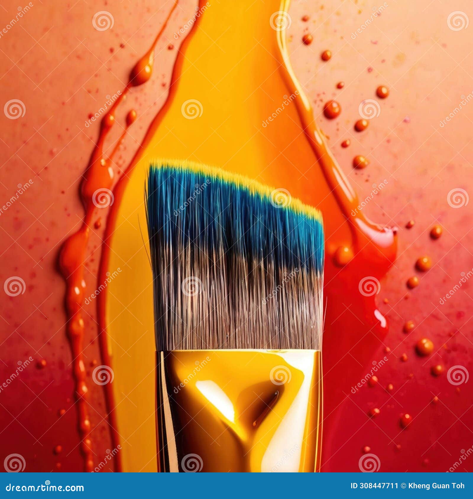 Paintbrush with Vibrant Splashing Colors, Showing Artistic Creativity ... Paintbrush with Vibrant Splashing Colors, Showing Artistic Creativity ...
