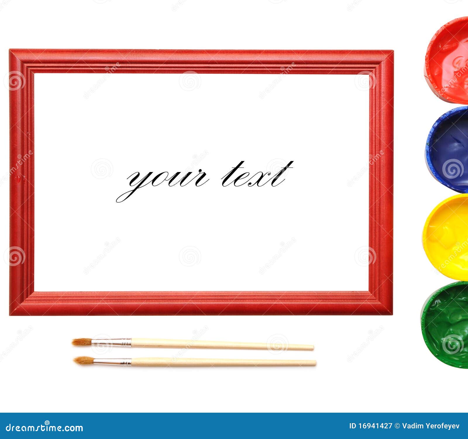 Paintbrush, Wood Frame and Paint Stock Image - Image of bouquet ...